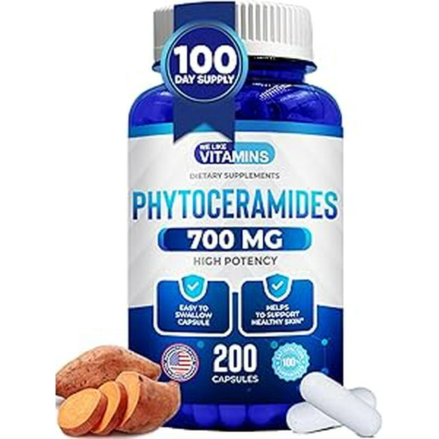 We Like Vitamins Phytoceramides Supplement for Glow Skin, Anti Aging & Hydration, 200 Capsules ...