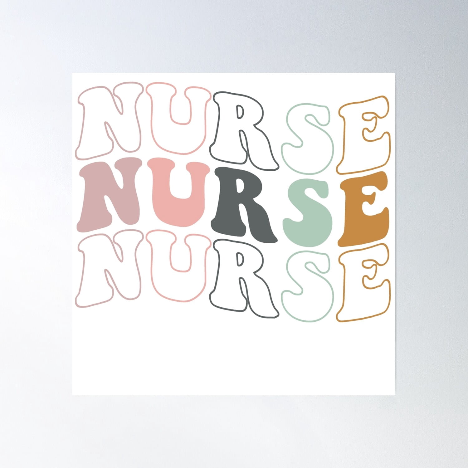 We Love Nurses Poster Wall Art, Modern Wall Decor, 24x24 UNFRAMED ...