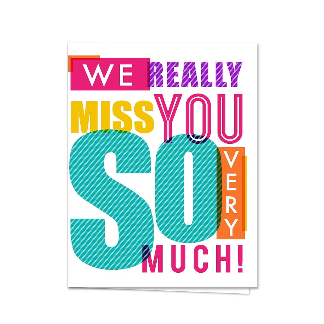 We Miss You Large Greeting Card / 8.5 x 11 Jumbo Greeting Card / Huge ...