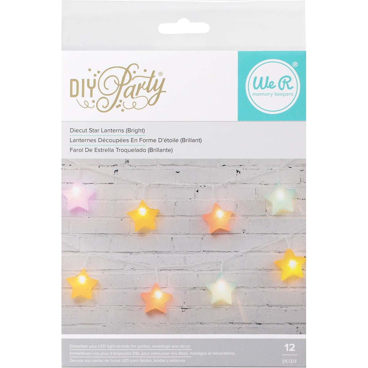 We R DIY Party Light Covers 12/Pkg 3D Star Lanterns; Brights - Walmart ...