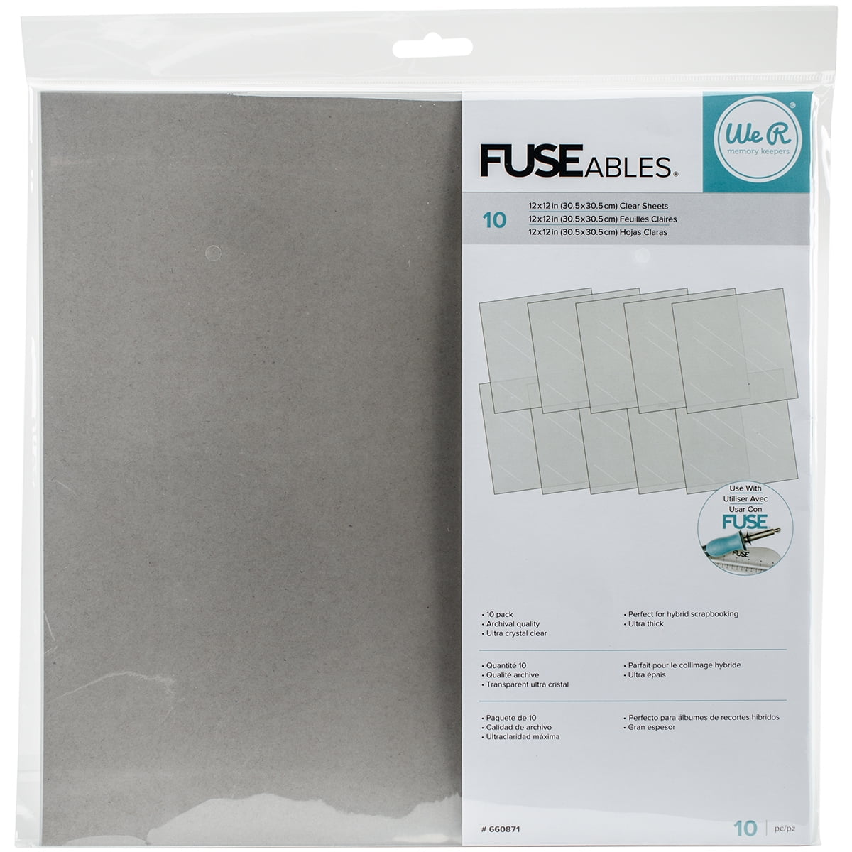 We R FUSEables Fuse Clear Sheets 12"X12" 10/Pkg- - Walmart.com