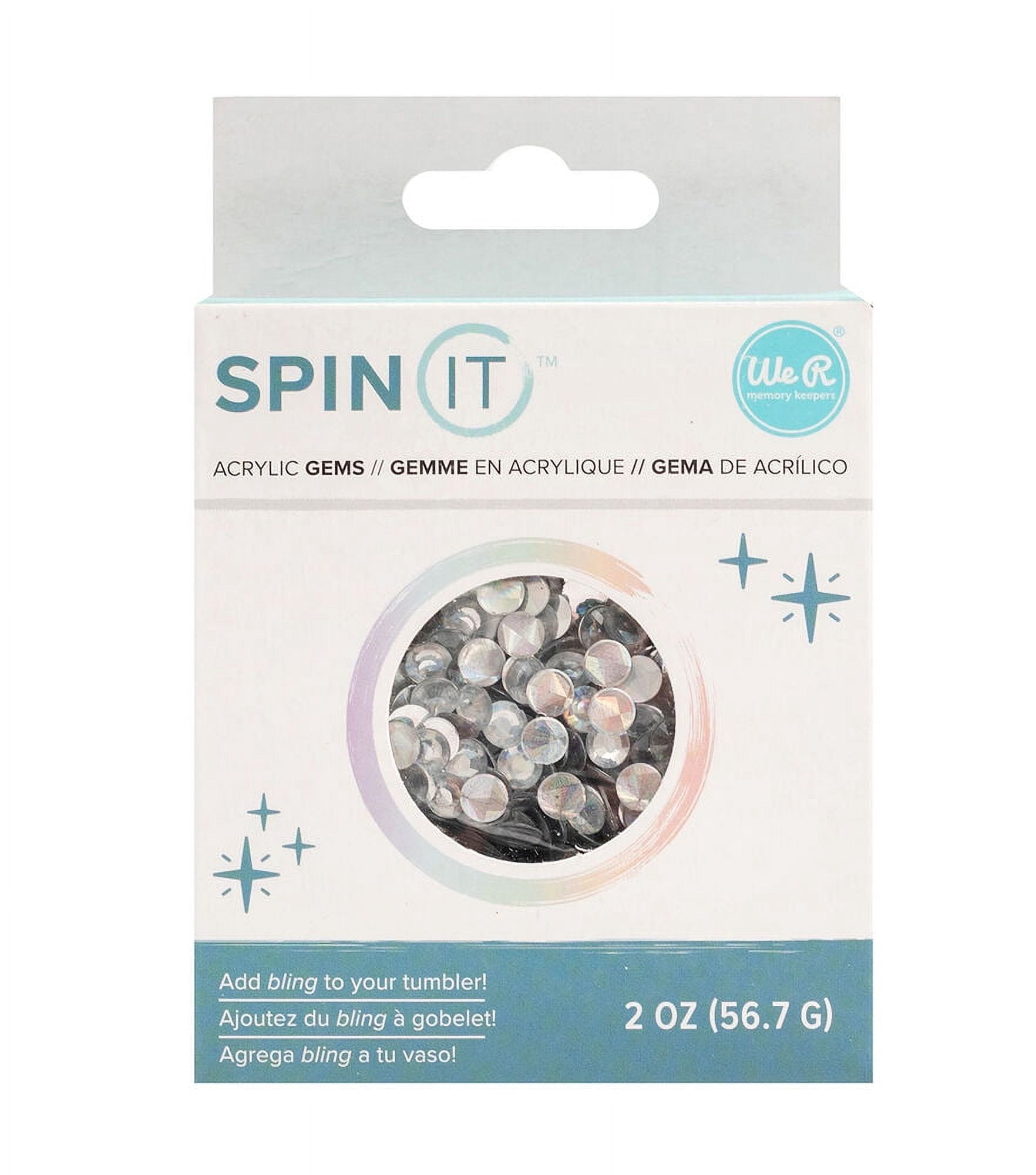 We R Memory Keepers Acrylic Gems Hollographic Silver - Spin It - 2oz ...