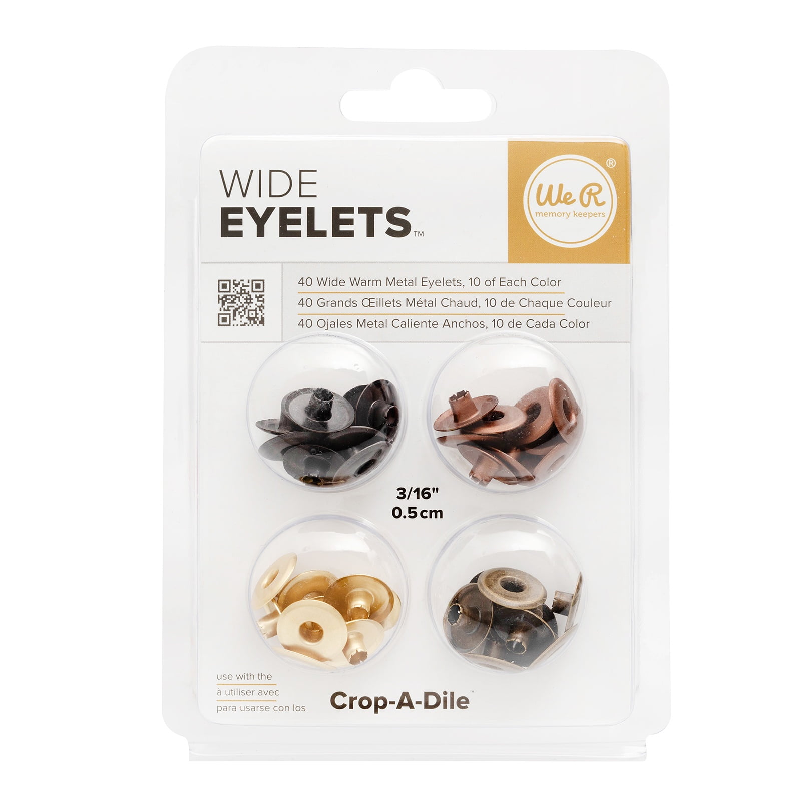 We R Memory Keepers Eyelets - Warm Metal Assortment, Wide, Pkg of 40 ...