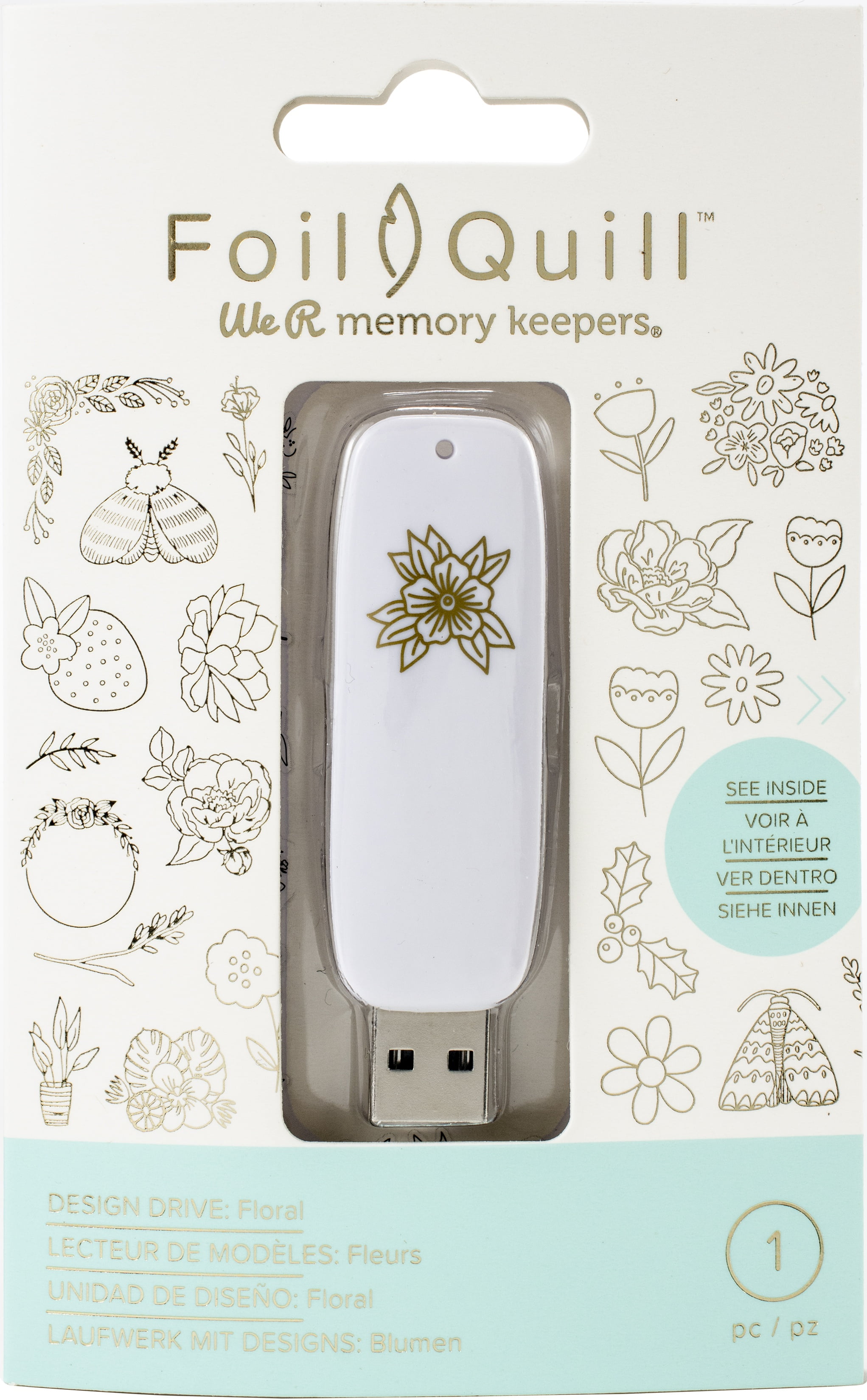 We R Memory Keepers Foil Quill USB Artwork Drive-Floral - Walmart.com