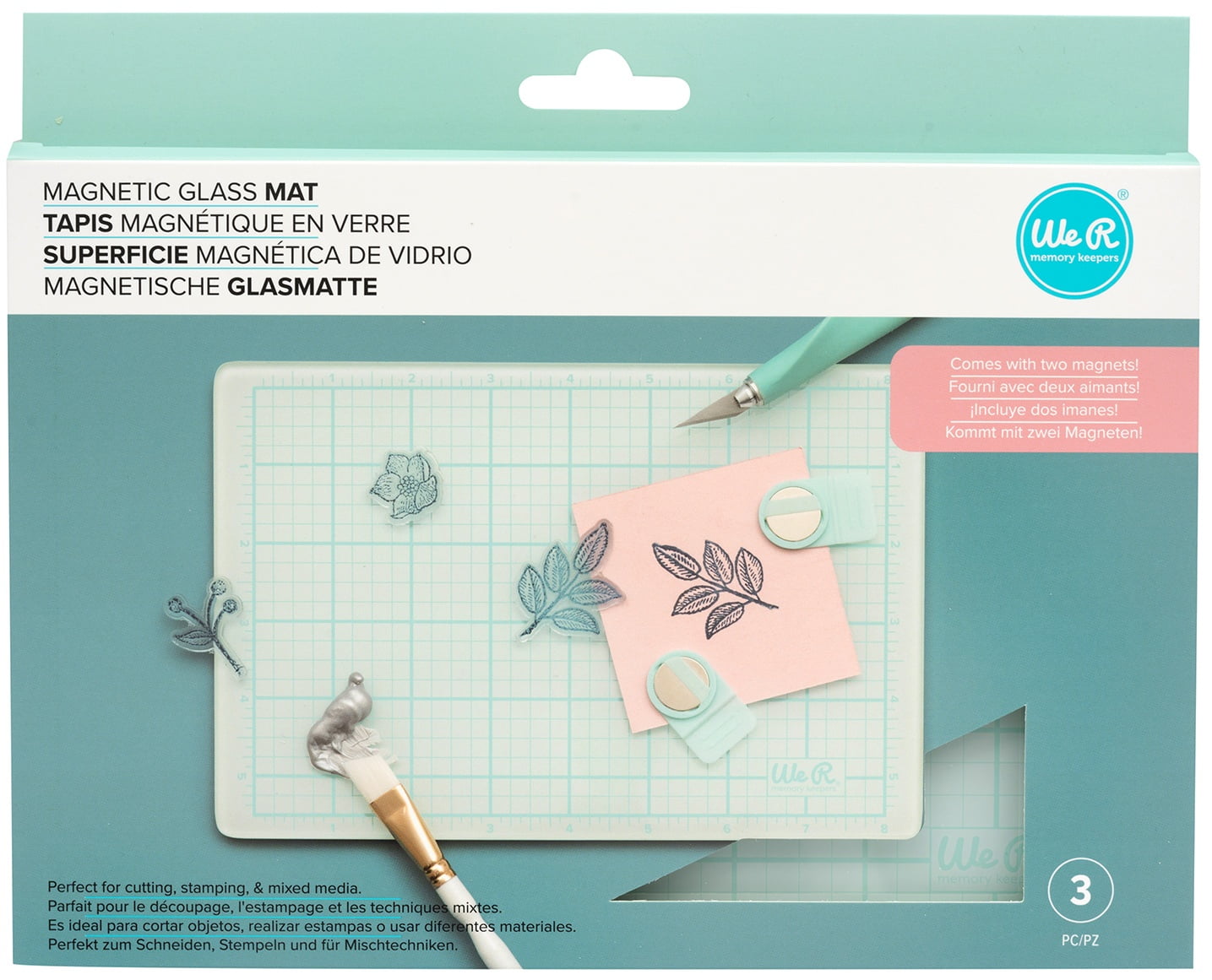 We R Memory Keepers Magnetic Glass Mat 9"X6" 3/Pkg-3 Pieces - Walmart.com