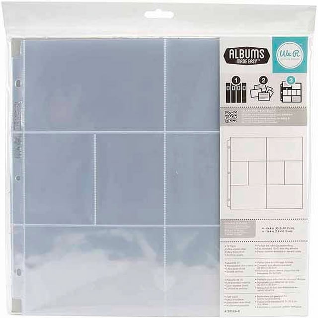 We R Memory Keepers Ring Photo Sleeve, 12" x 12", 10 Pkg, 4 (6" x 4 ...