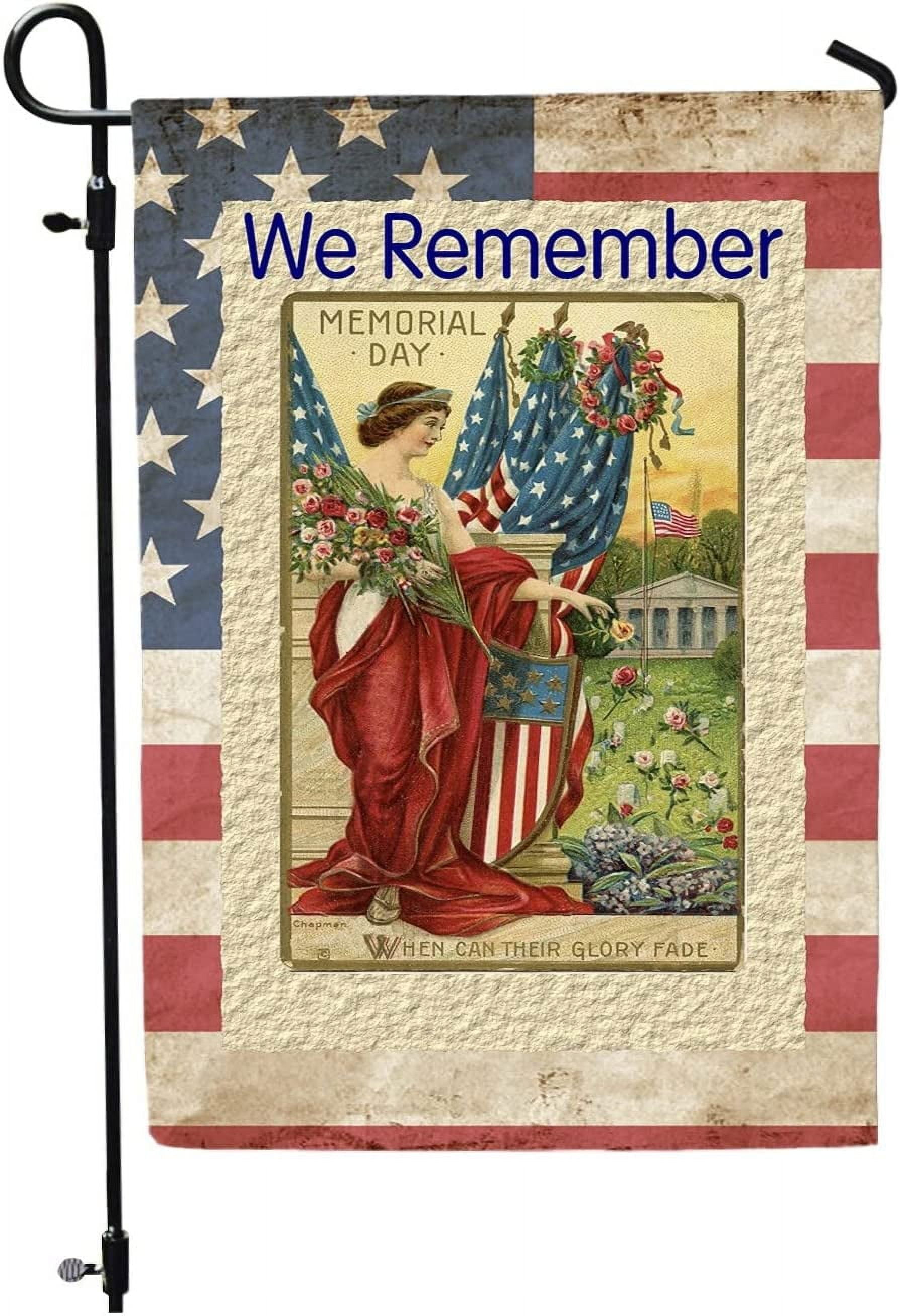 We Remember Memorial Day Flag - 12x18 Inch Memorial Day Garden Flag ...