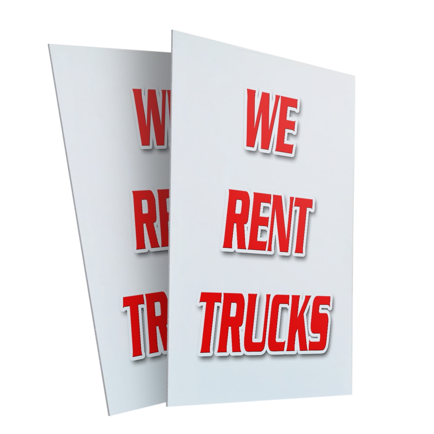 We Rent Trucks (2-PACK) 24" x 36" Plastic Signs | Sign Insert 4mm ...