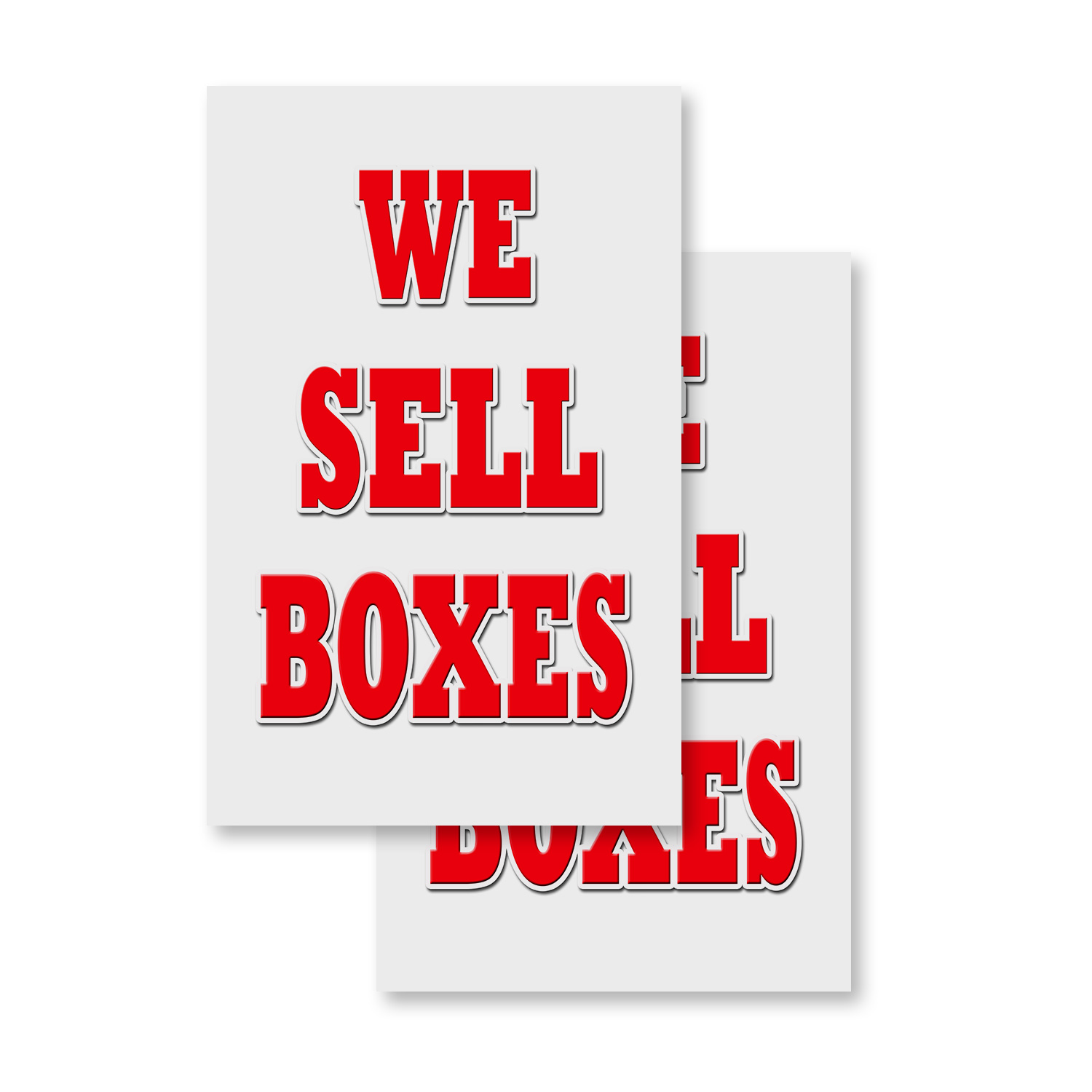 We Sell Boxes (2-PACK) 24" x 36" Vinyl Decals | Sign Insert Peel ...