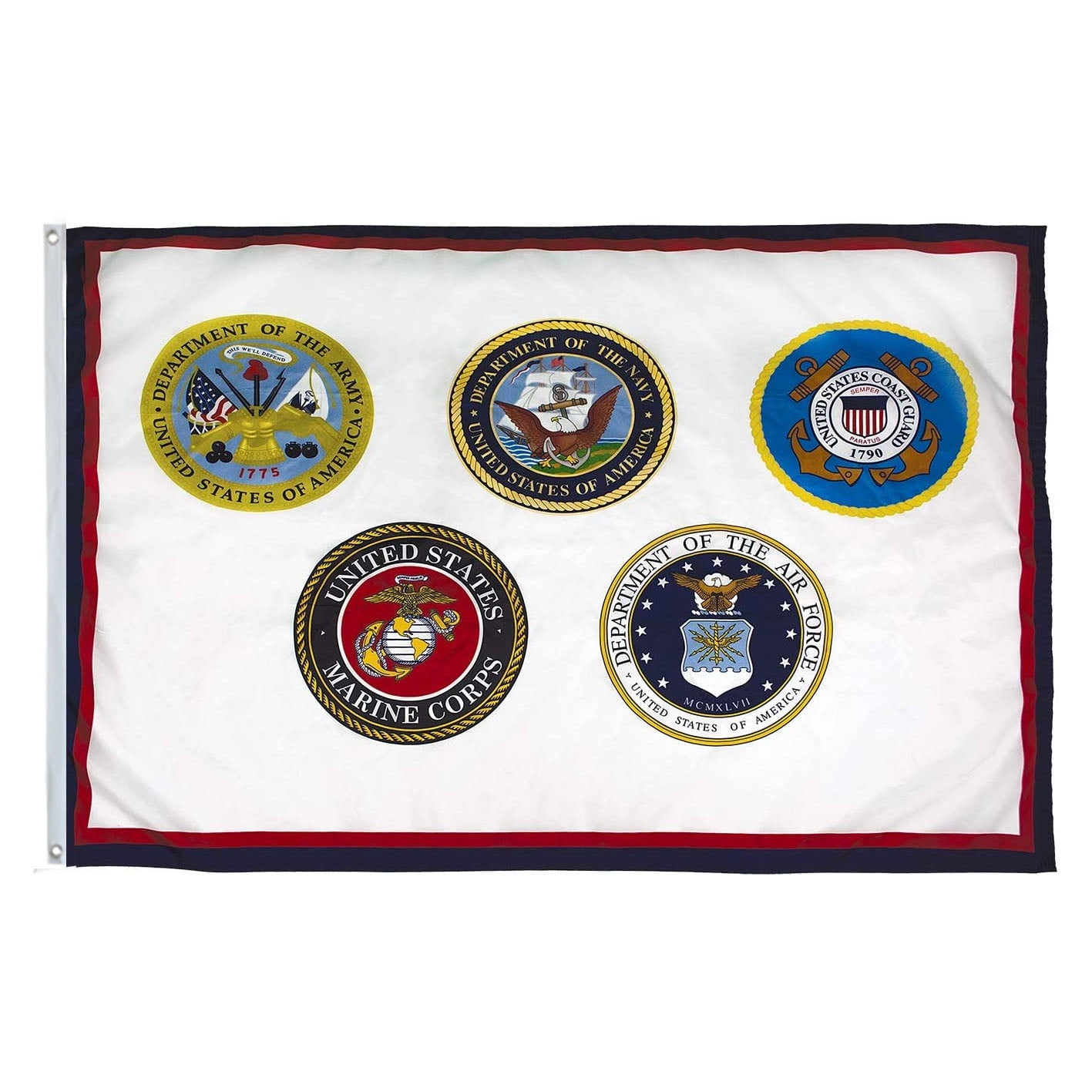 We Support Our Troops Flag U.S. Armed Forces 5 Military Branches flags ...