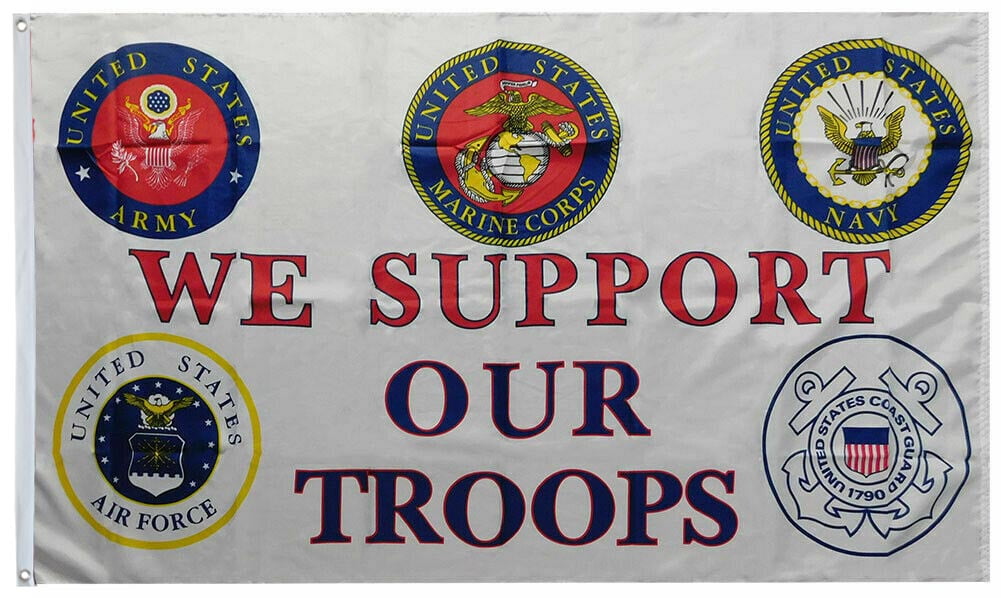 We Support Our Troops Flag U.S. Armed Forces Military flags 5 Military ...