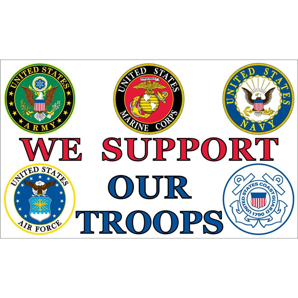 We Support Our Troops Flag with Grommets 3ft x 5ft - Walmart.com