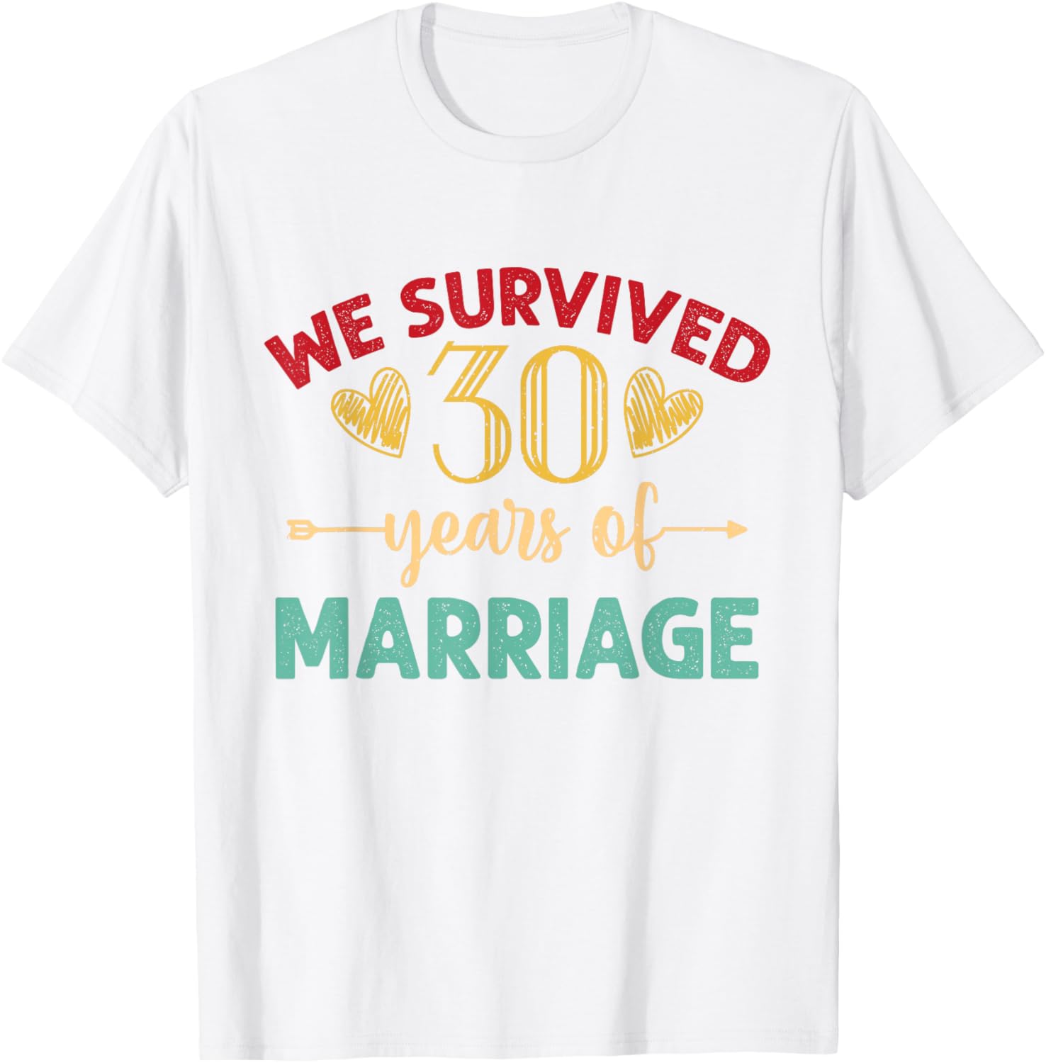 We Survived 30 Years of Marriage Couple 30th Anniversary T-Shirt ...