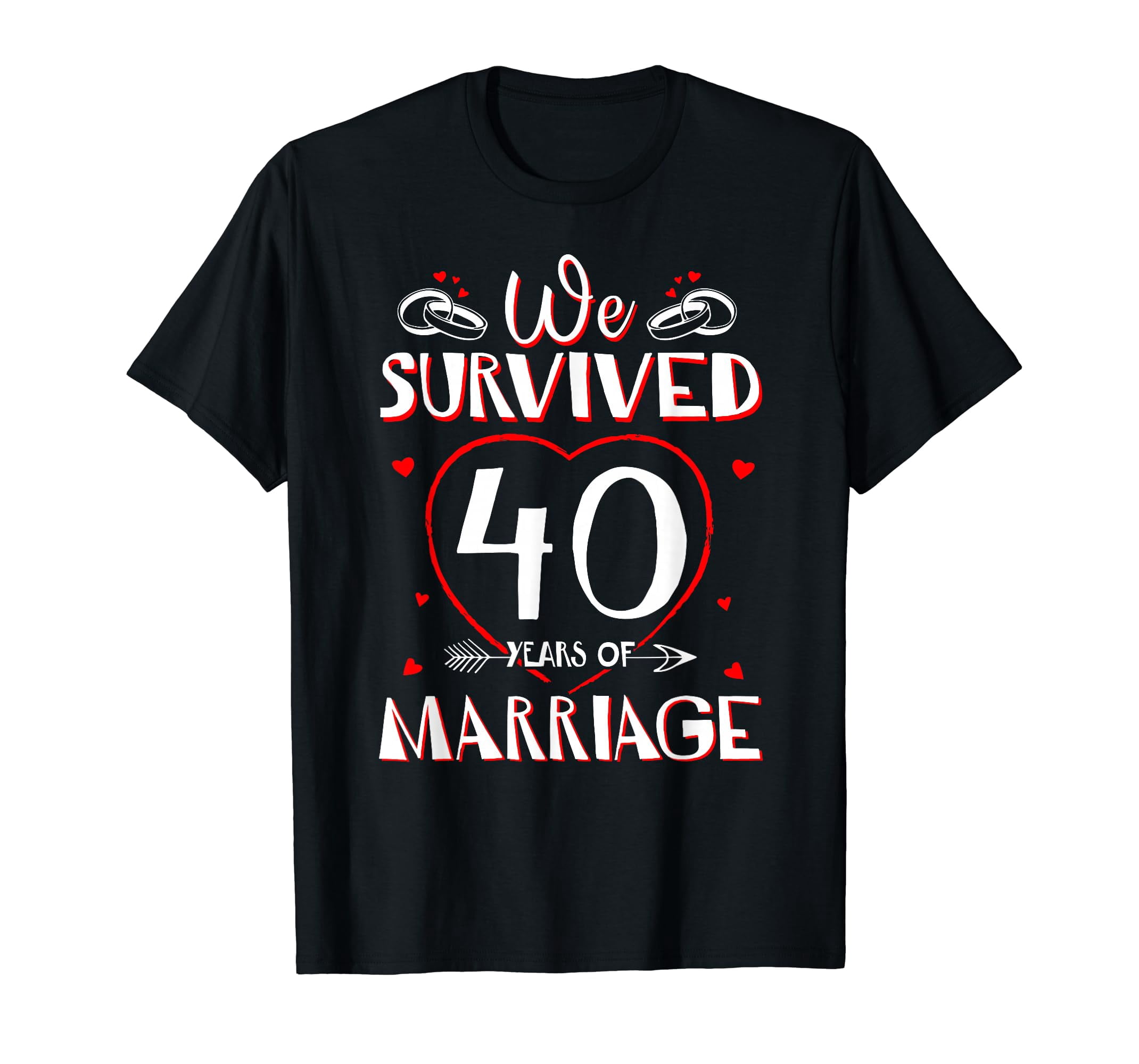 We Survived 40 Years of Marriage Couple 40th Anniversary T-Shirt ...
