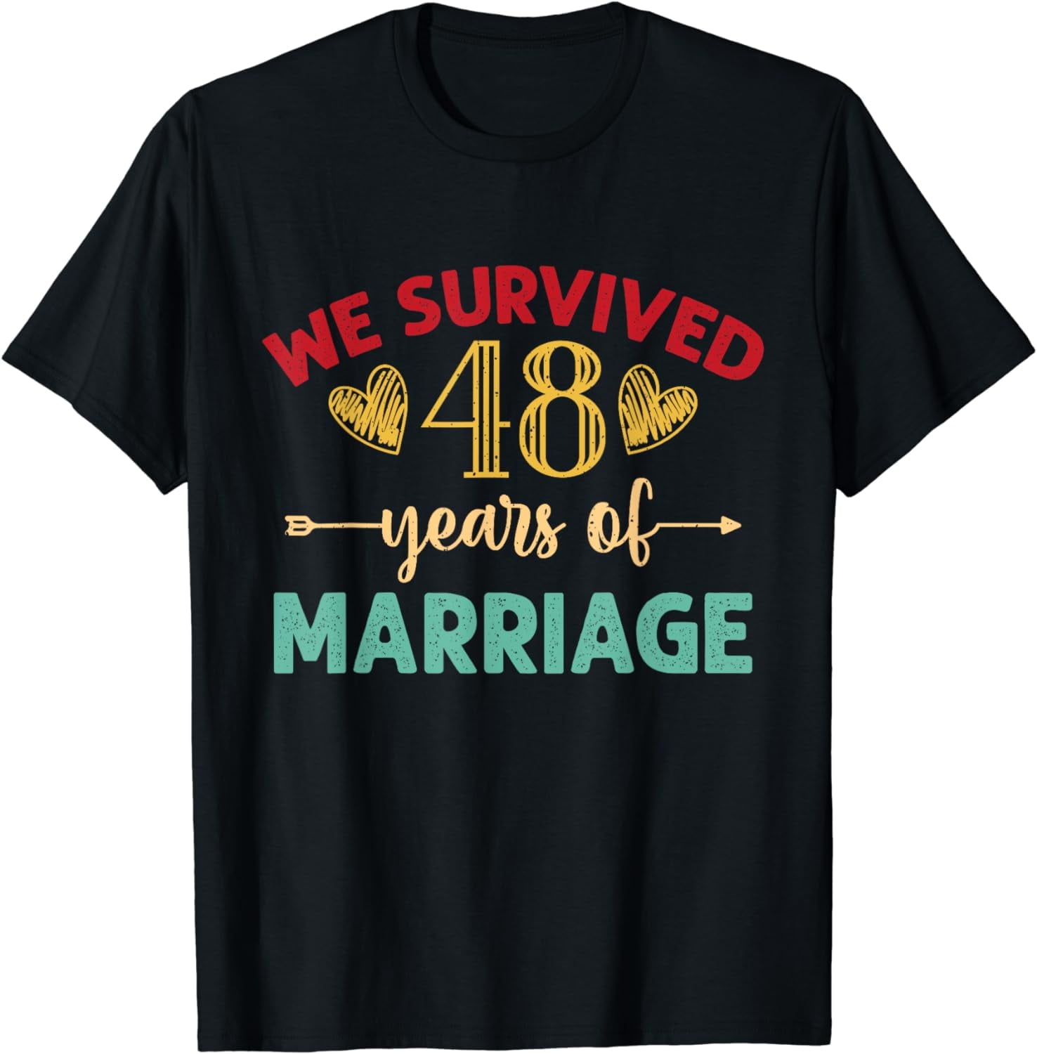 We Survived 48 Years of Marriage Couple 48th Anniversary T-Shirt ...