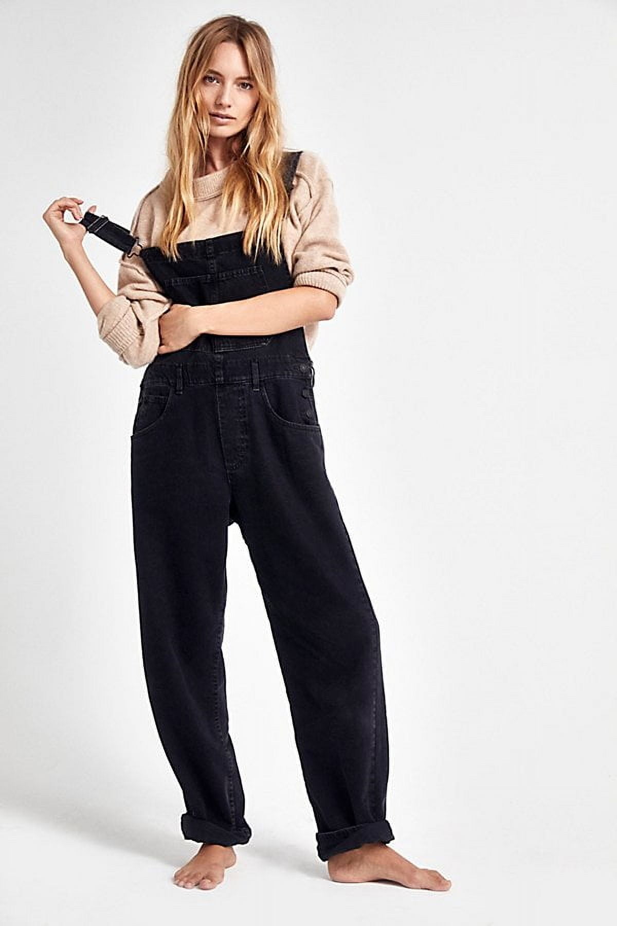 We The Free Ziggy Denim Overalls In Mineral Black - Walmart.com
