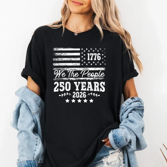 We The People 1776-2026 Vintage Flag Shirt, USA 250th Anniversary T ...