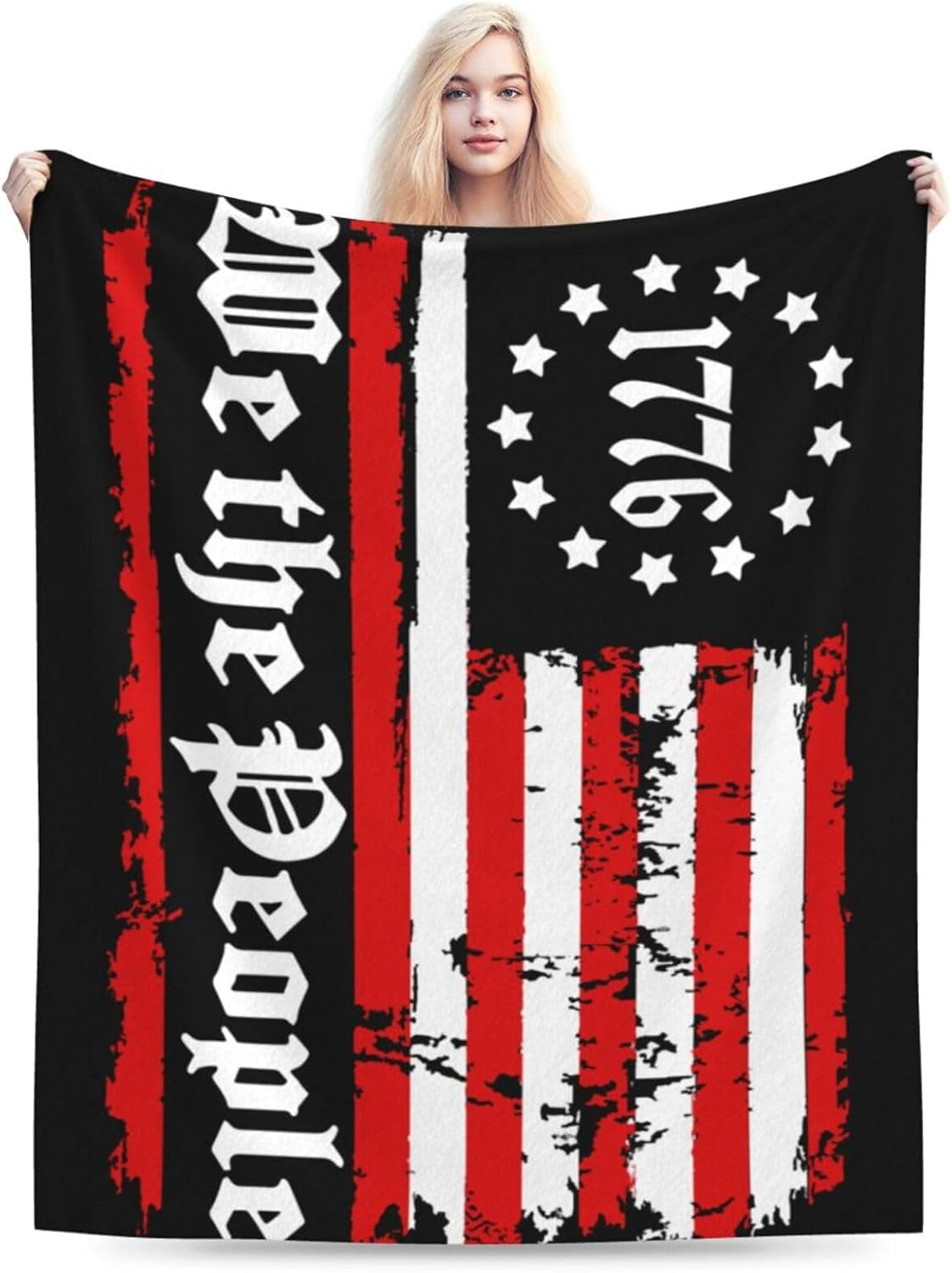 We The People 1776 American Flag Throw Blanket for Couch 40"x30" Super ...
