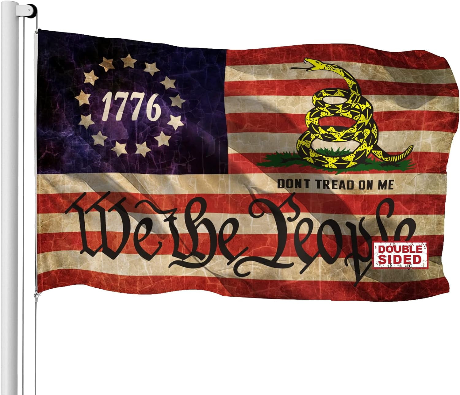 We The People Flag 1776 American Flag, 3Ply Polyester Heavy Duty Double ...