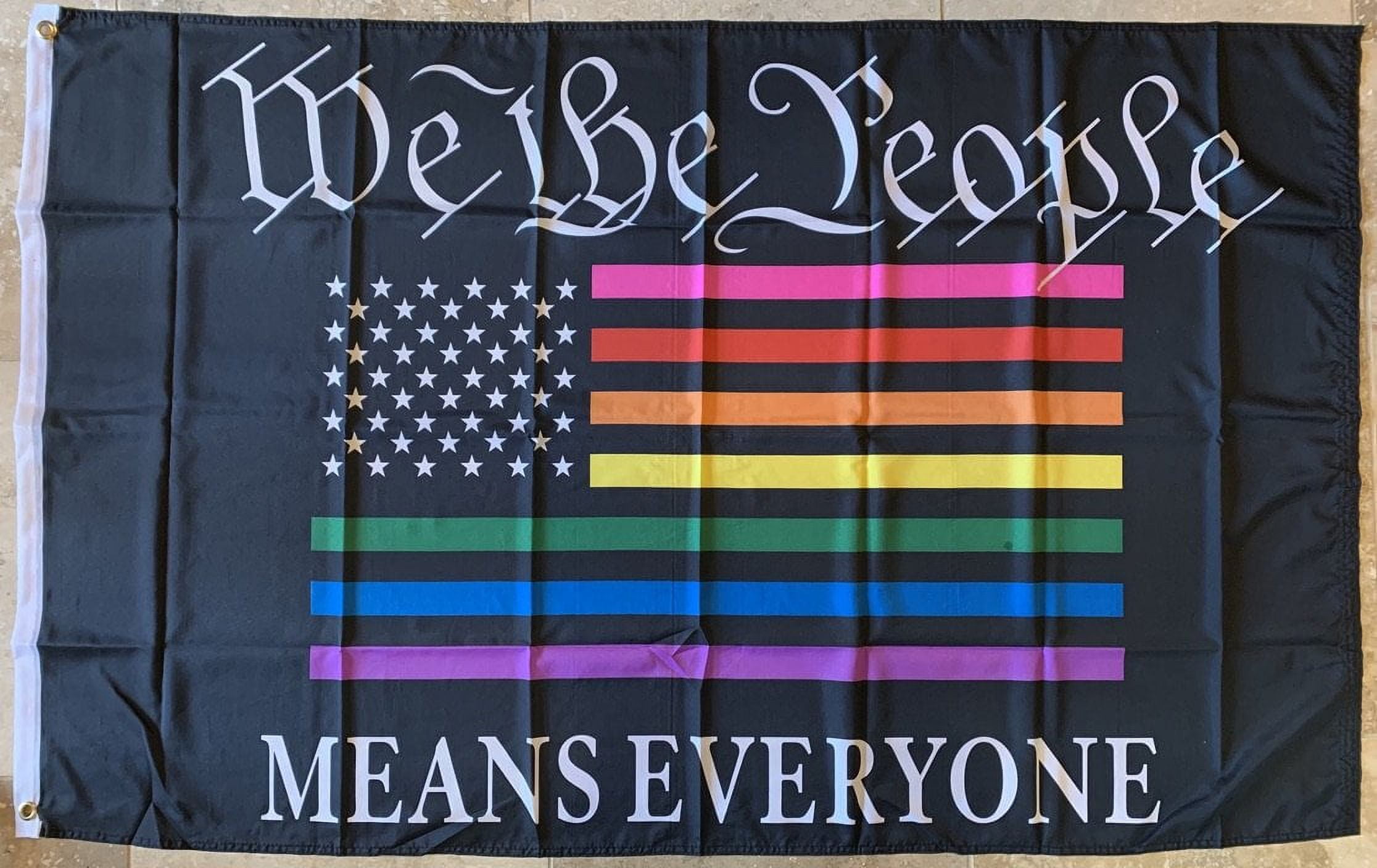We The People Means Everyone Rainbow Flag 3'X5' Flag Rough Tex® 100D ...