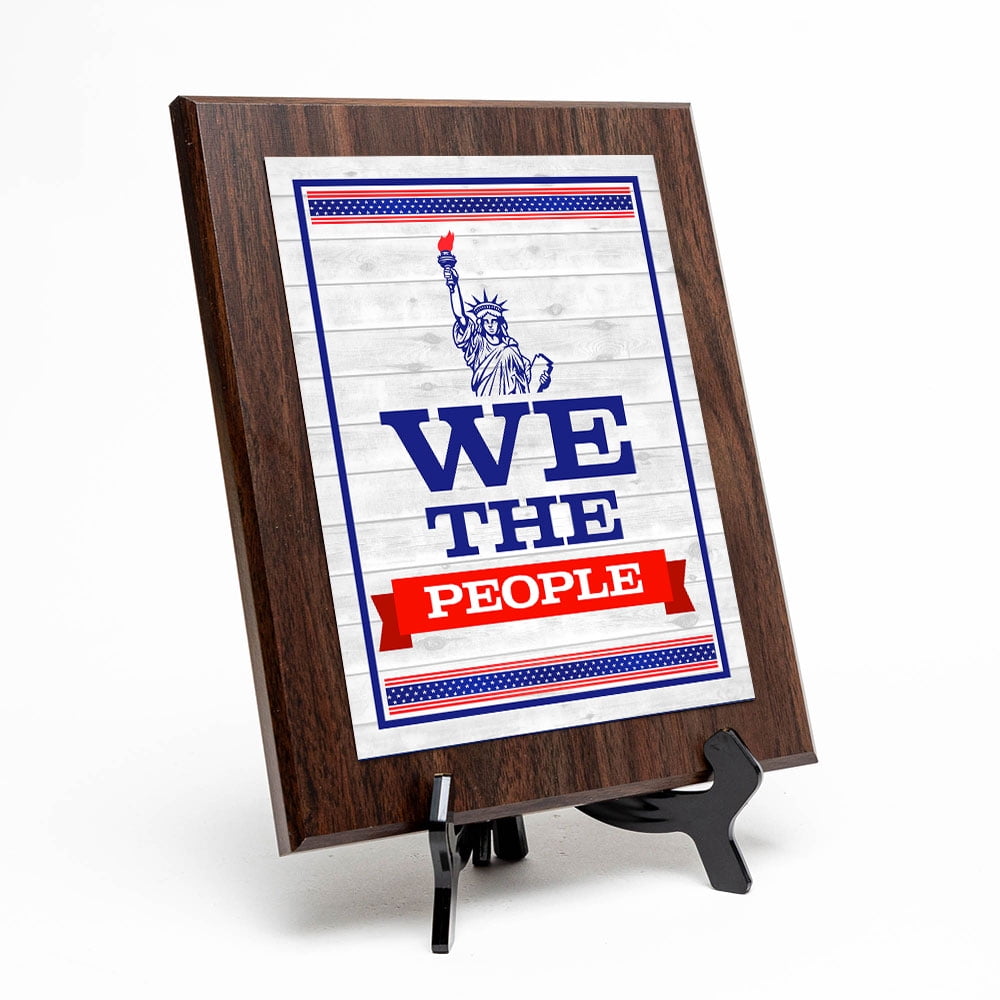 We The People Patriotic, Wooden Frame 9x12 Decorative Wall Plaque With ...