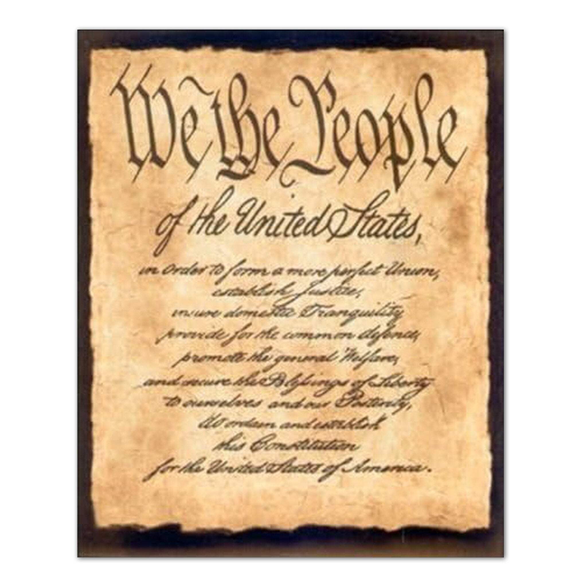 "We The People" Preamble to Constitution Democracy Bill of Rights Art ...