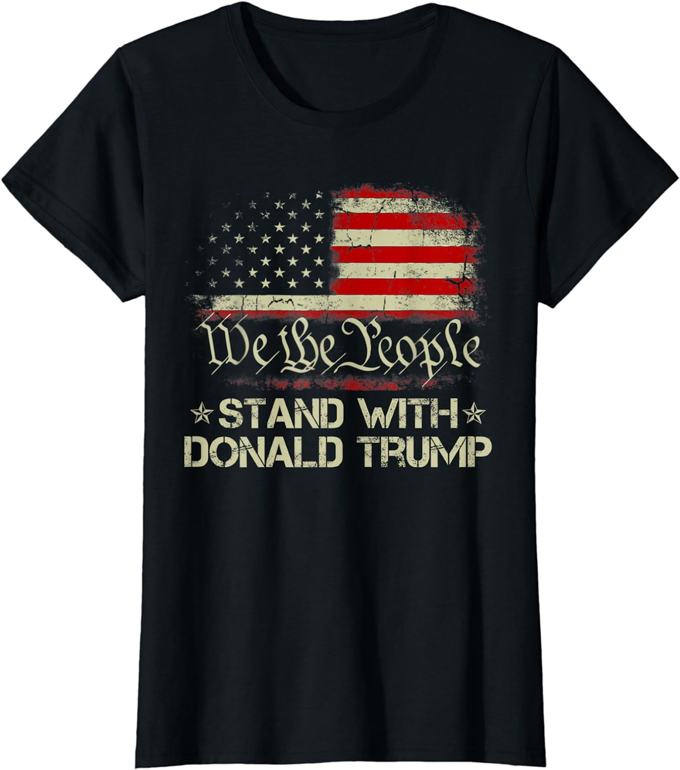 We The People Stand With Donald Trump 2024 American Flag T-Shirt ...
