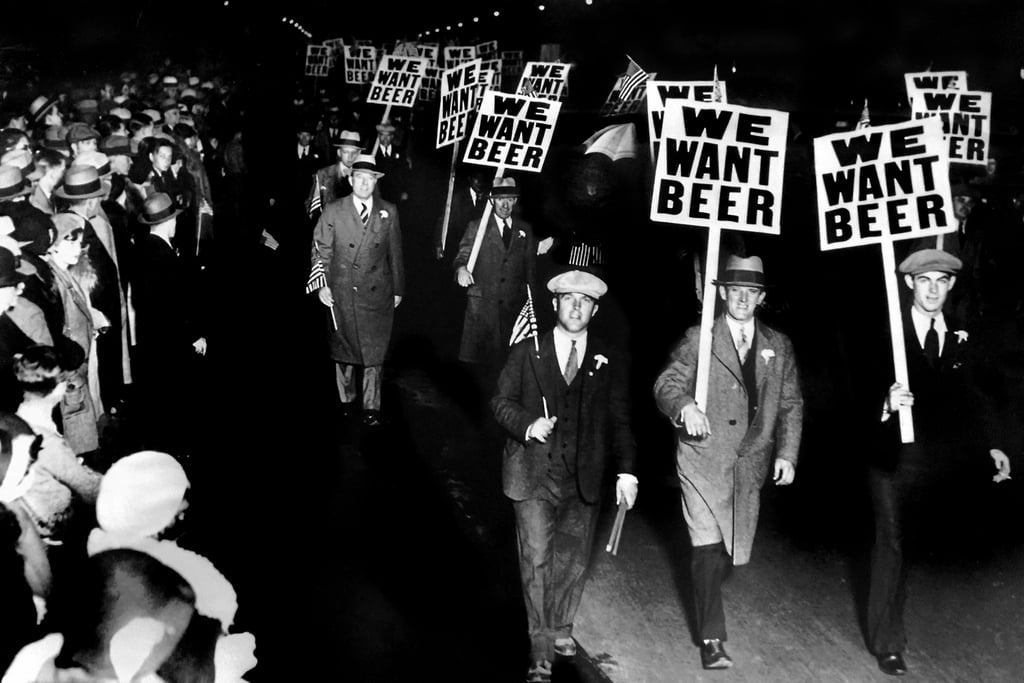 Black and White Poster Protest Signs Against Prohibition Retro Vintage ...
