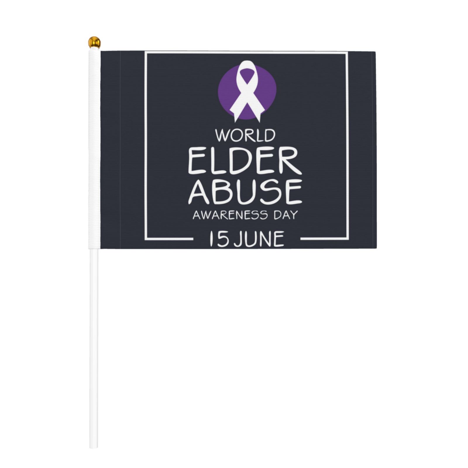 We Wear Purple For Elder Abuse Awareness Flag Small Mini Hand Held ...