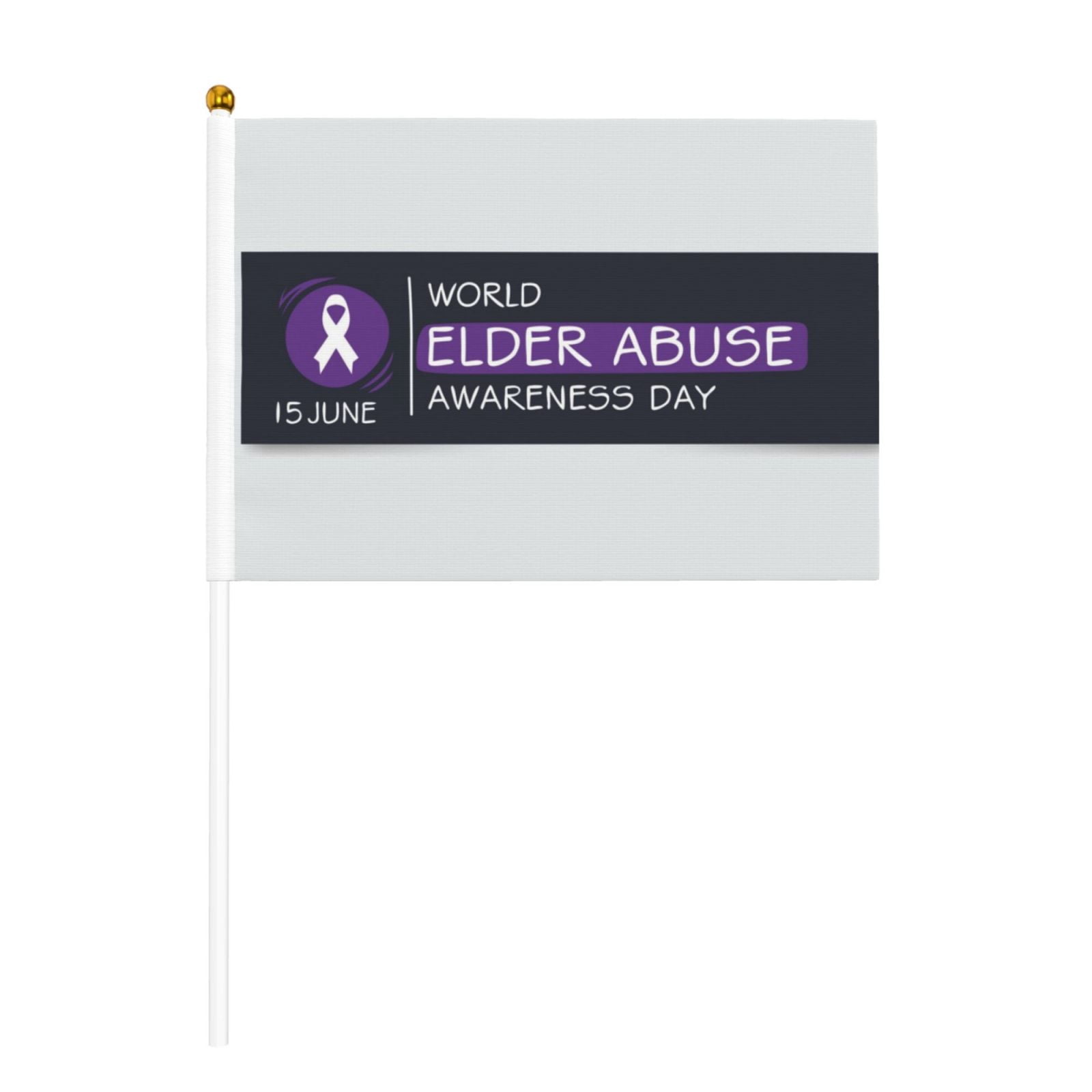 We Wear Purple For Elder Abuse Awareness Flag Small Mini Hand Held ...