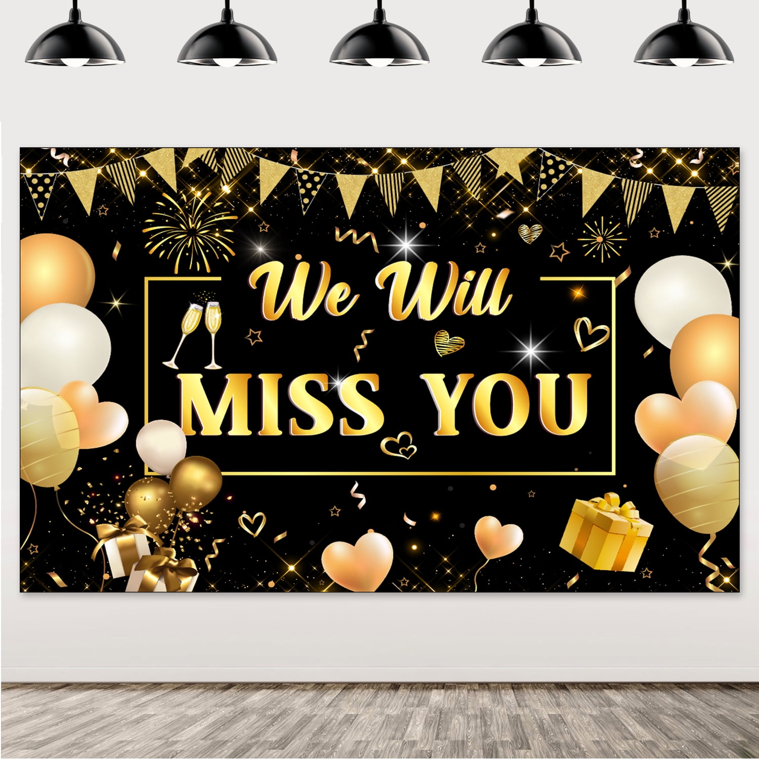 We Will Miss You Banner Backdrop Going Away Party Decorations Retirement Themed Party ...