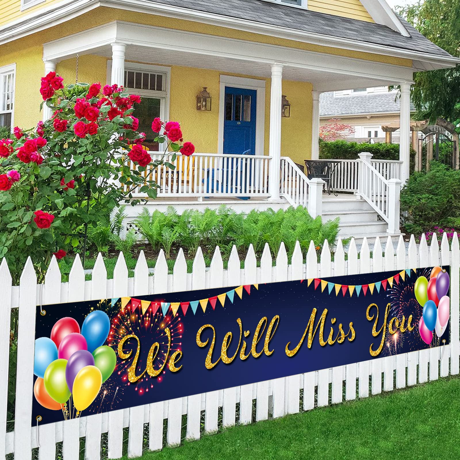 We Will Miss You Banner Yard Lawn Sign Retirement Going Away Backdrop ...