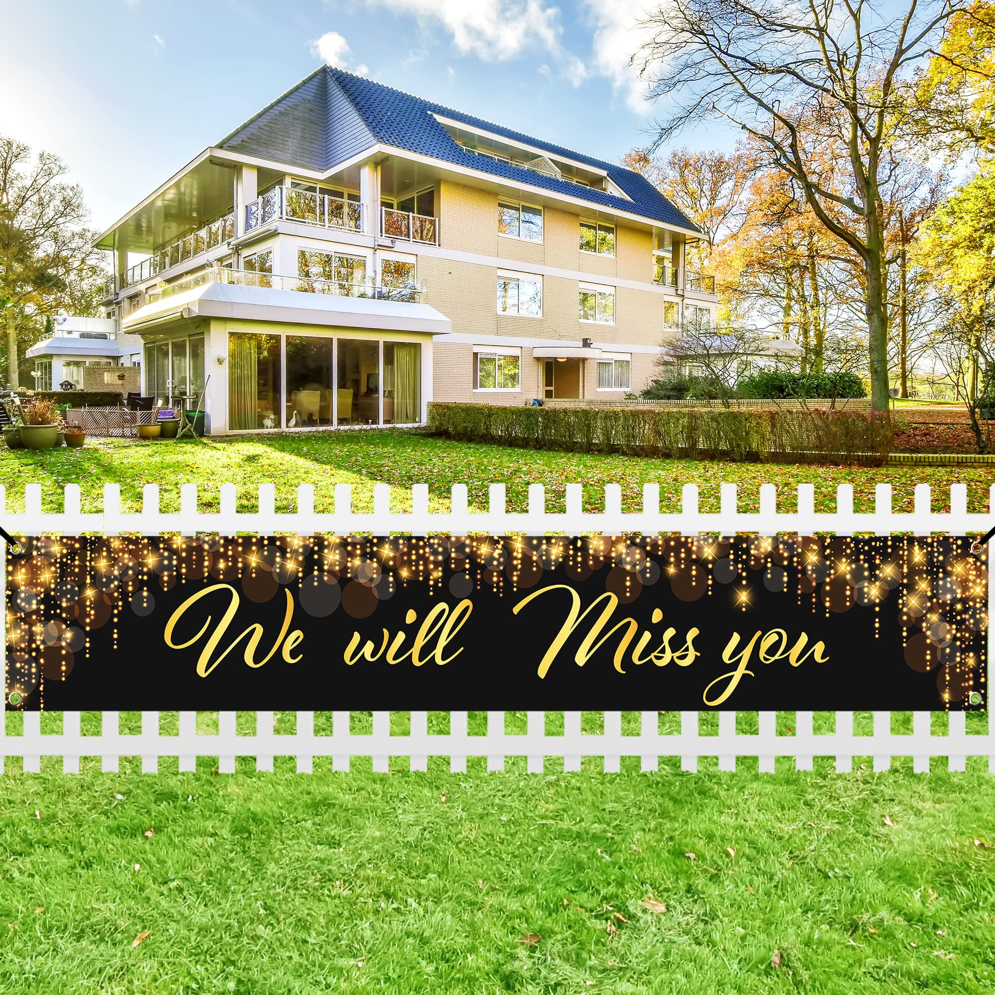 We Will Miss You Banner Yard Lawn Sign Retirement Going Away Backdrop ...