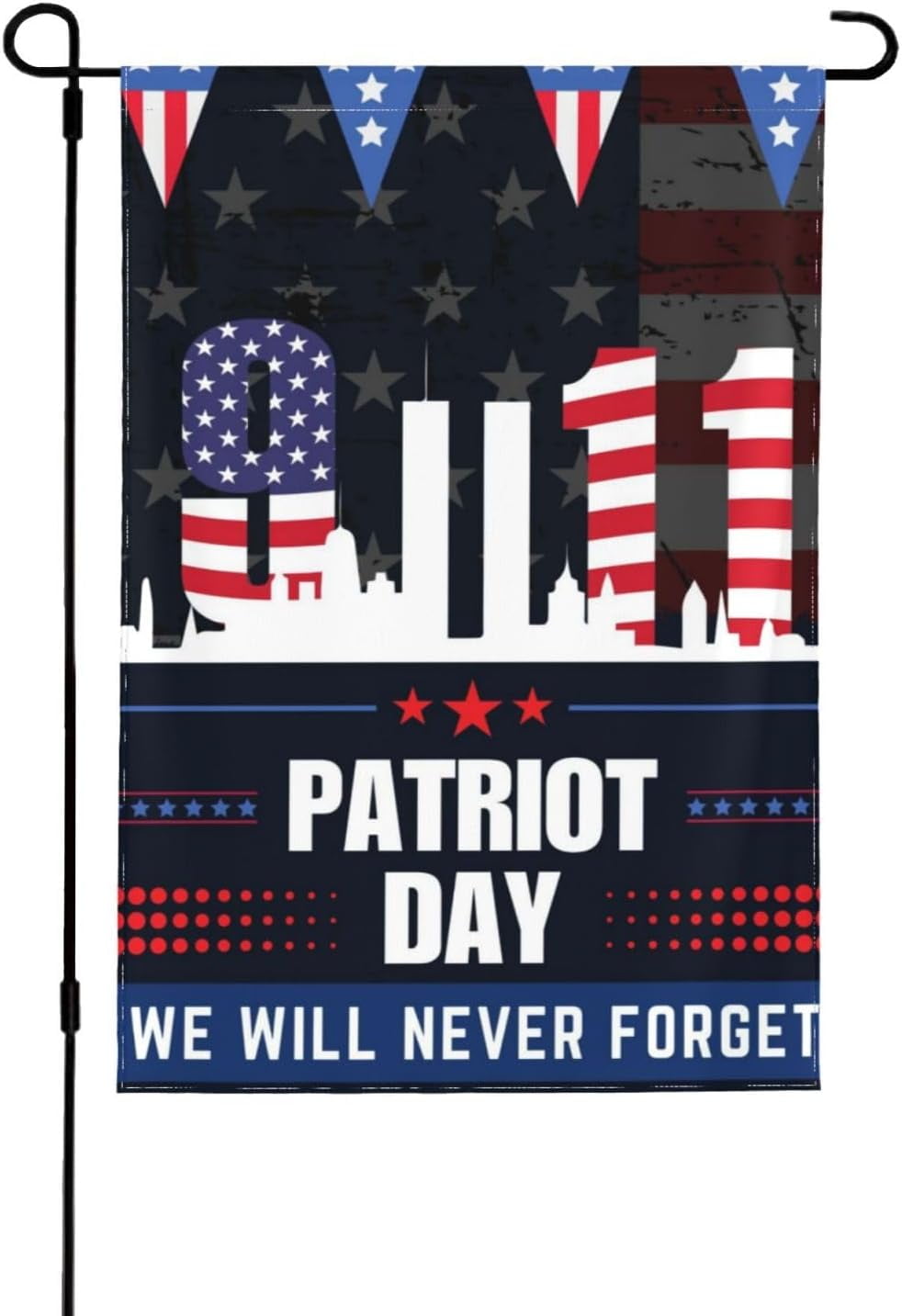 We Will Never Forget Garden Flag 911 September 11th 9 11 Memorial Flag ...