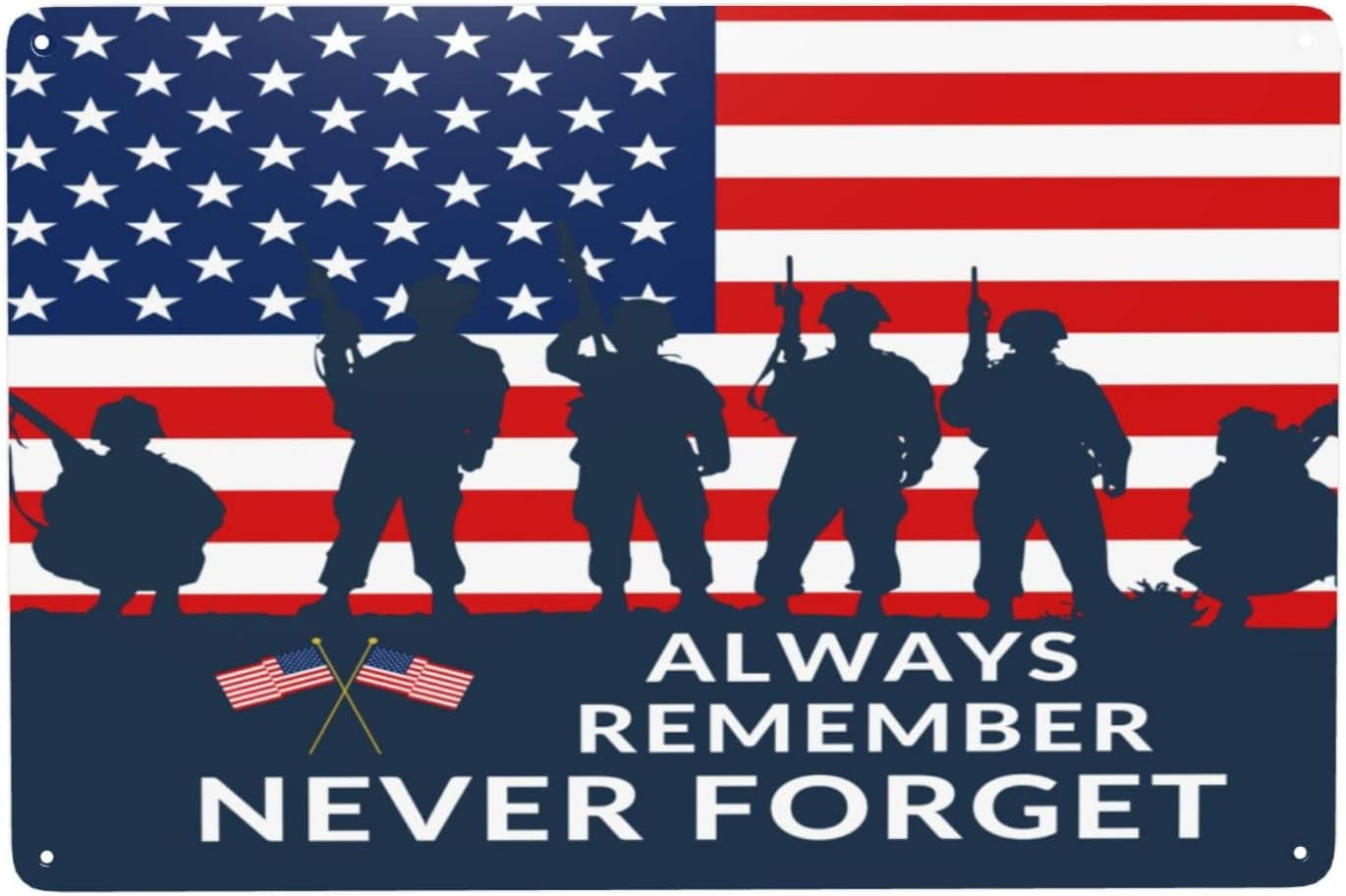 We Will Never Forget Stand For The Flag Usa Veteran Metal Tin Sign 8x12 ...