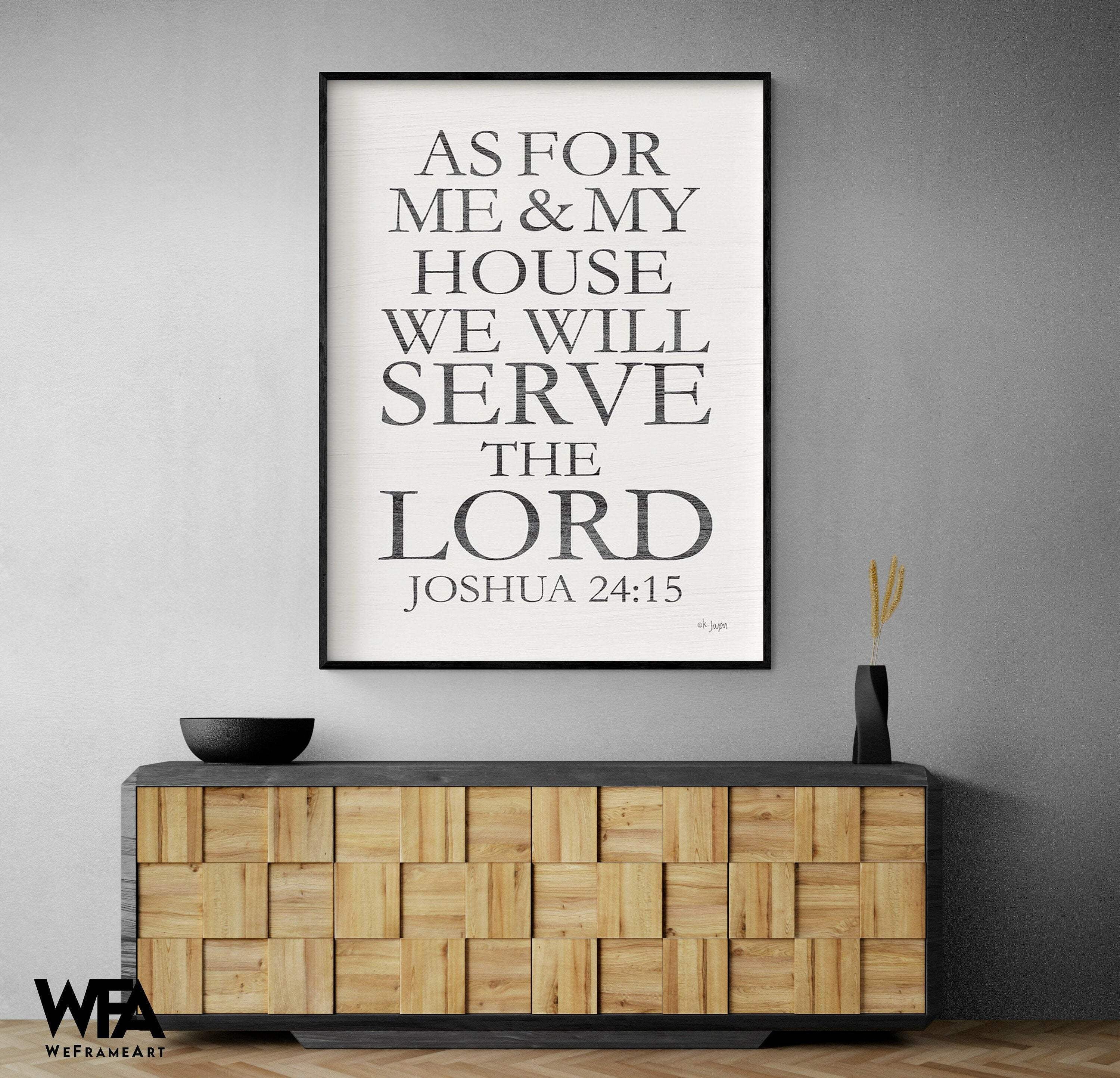 We Will Serve the Lord, Framed Joshua Poster Print, Extra Large Bible ...