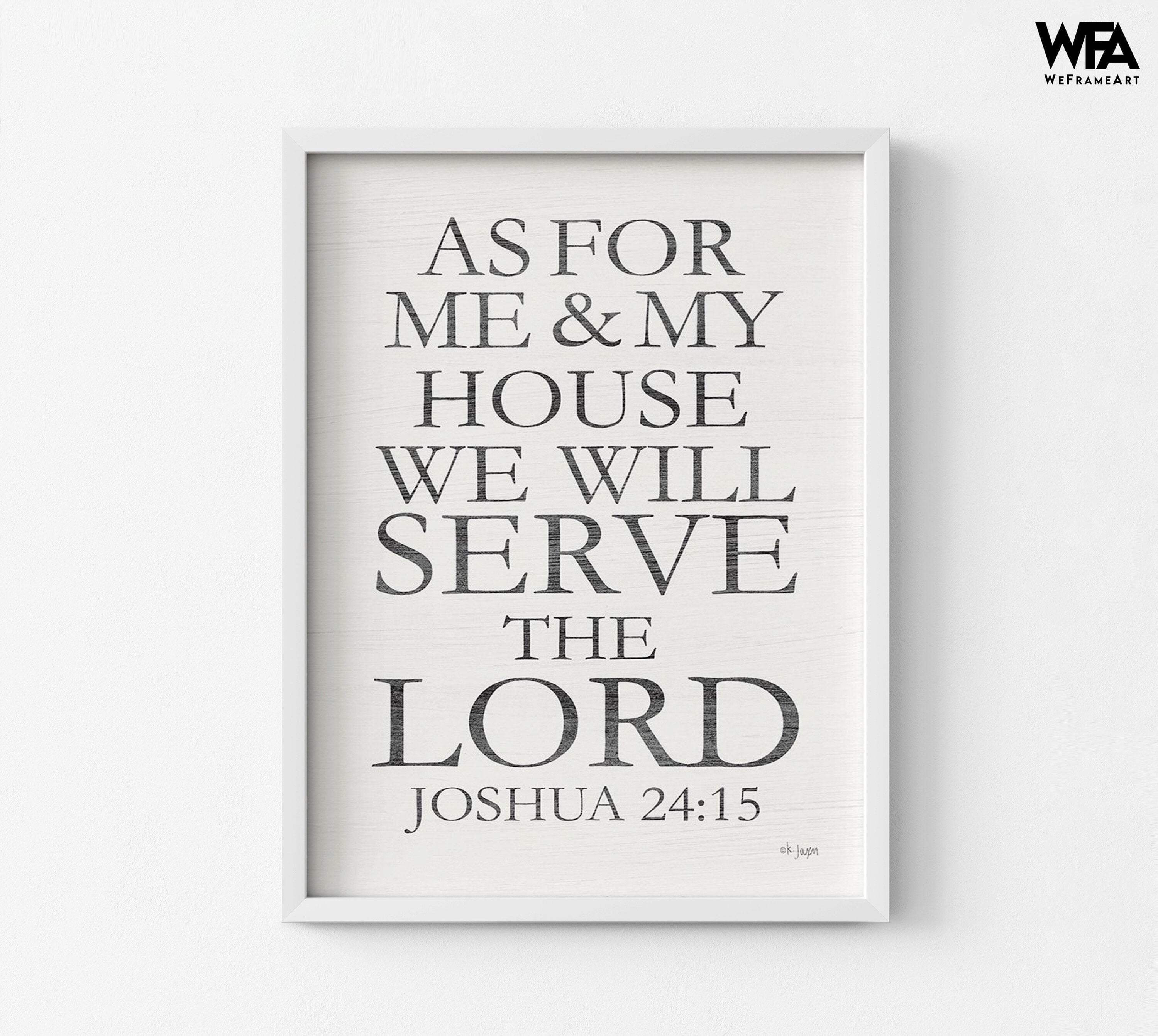 We Will Serve the Lord, Framed Joshua Poster Print, Extra Large Bible ...
