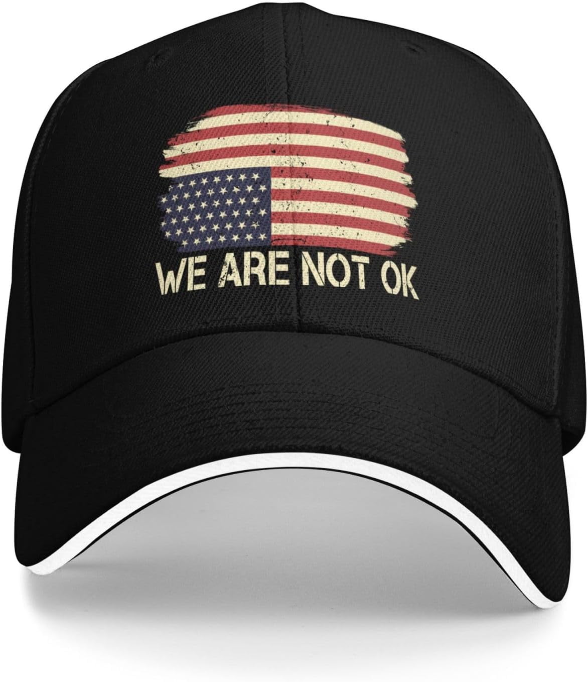 We are Not Ok USA Flag Upside Down Hats Outdoor Activities Cap ...