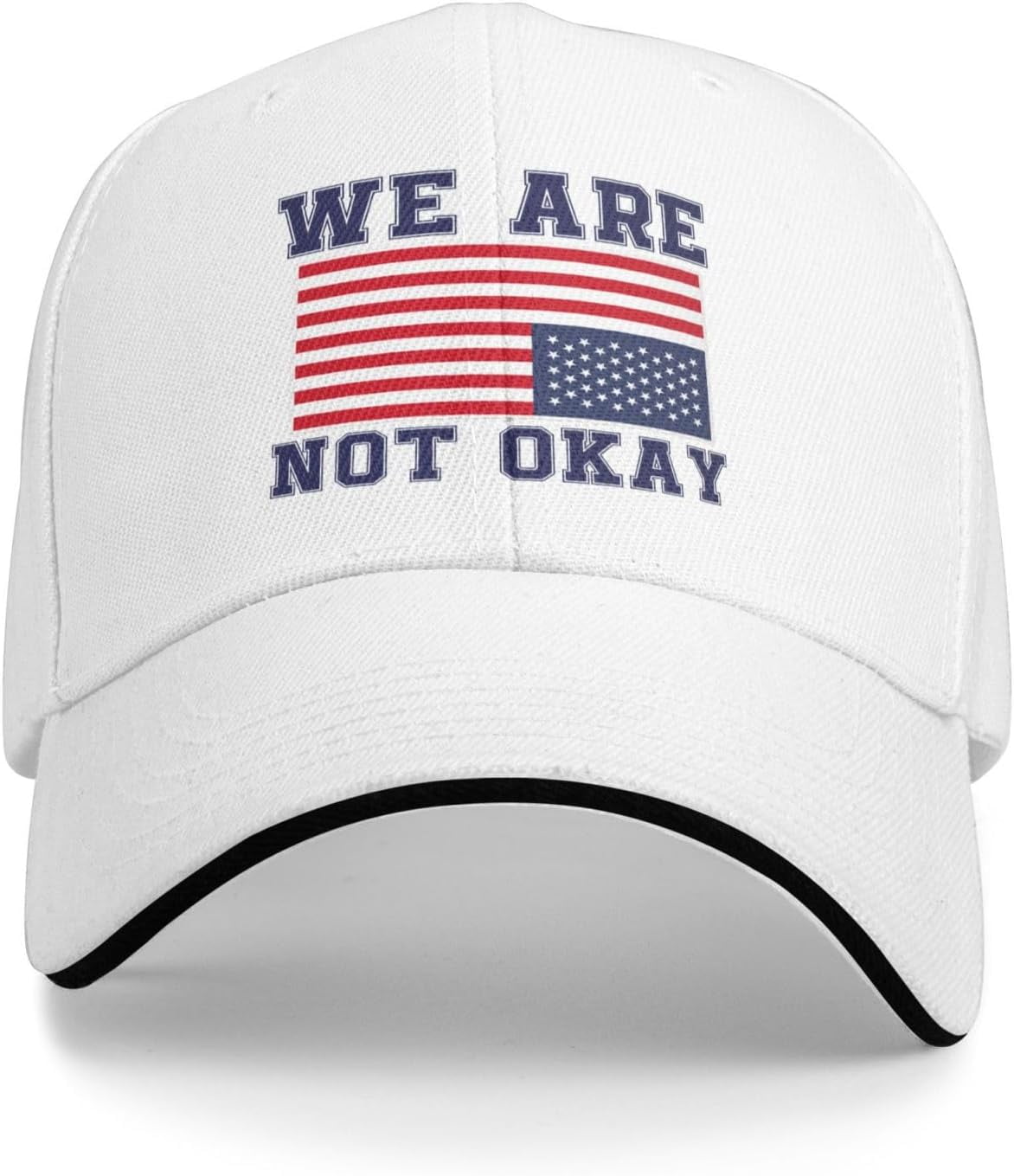 We are Not Ok USA Flag Upside Down Hats Outdoor Activities Cap ...