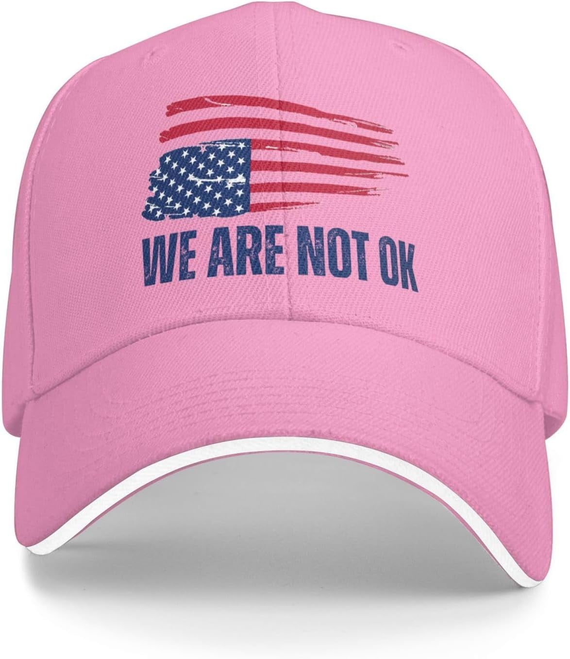 We are Not Ok USA Flag Upside Down Hats Outdoor Activities Cap ...