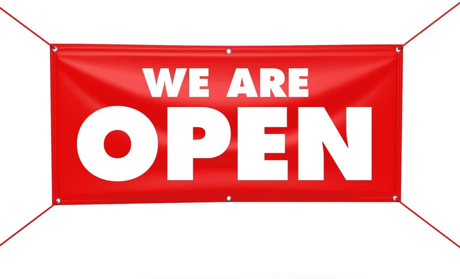 We are Open Banner Sign, 13 oz Heavy Duty Waterproof We are Open Vinyl ...