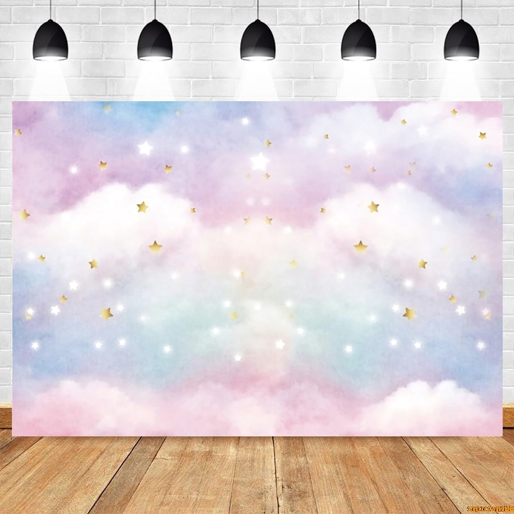 We are Over The Moon Baby Shower Backdrop Twinkle Clouds Birthday Party ...