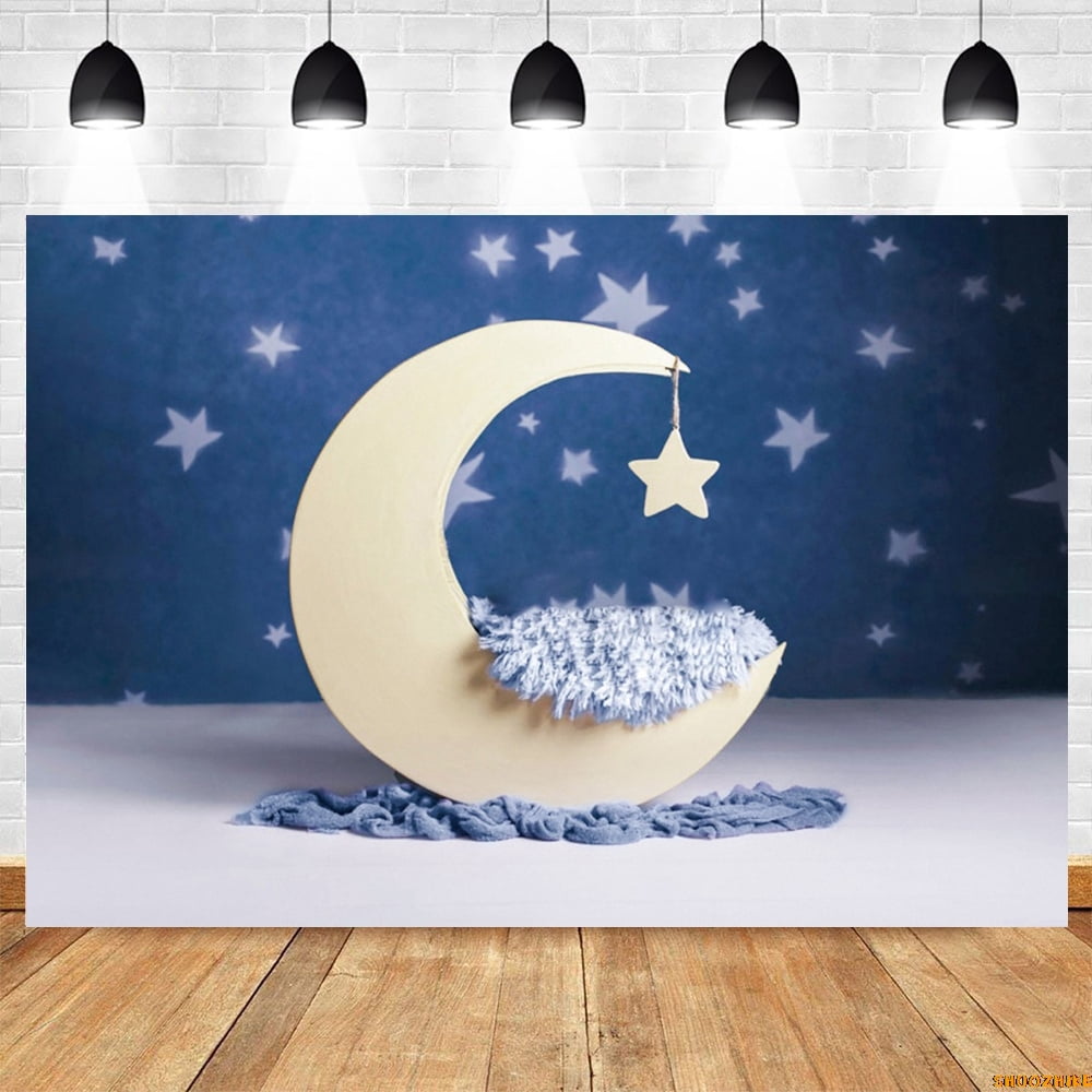 We are Over The Moon Baby Shower Backdrop Twinkle Clouds Birthday Party ...