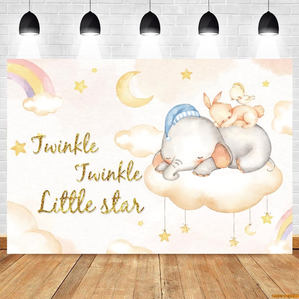 We are Over The Moon Baby Shower Backdrop Twinkle Clouds Birthday Party ...