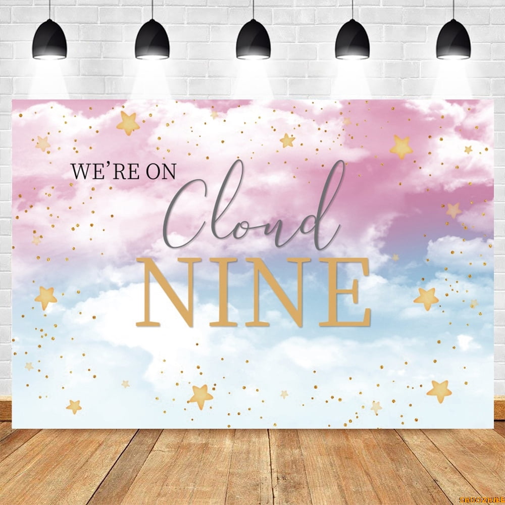 We are Over The Moon Baby Shower Backdrop Twinkle Clouds Birthday Party ...