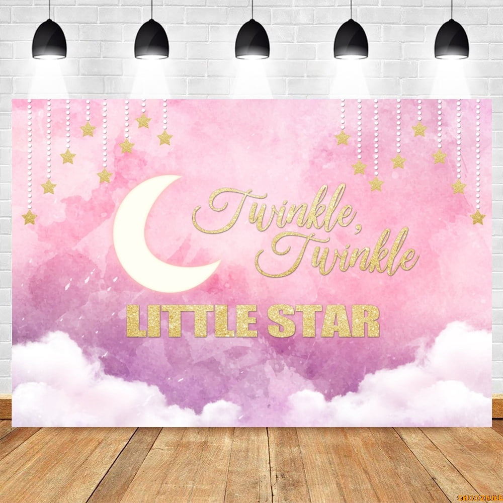 We are Over The Moon Baby Shower Backdrop Twinkle Clouds Birthday Party ...