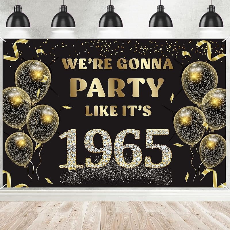 We’re Gonna Party Like It’s 1965 Birthday Banner Backdrop, Cheer to 60 ...