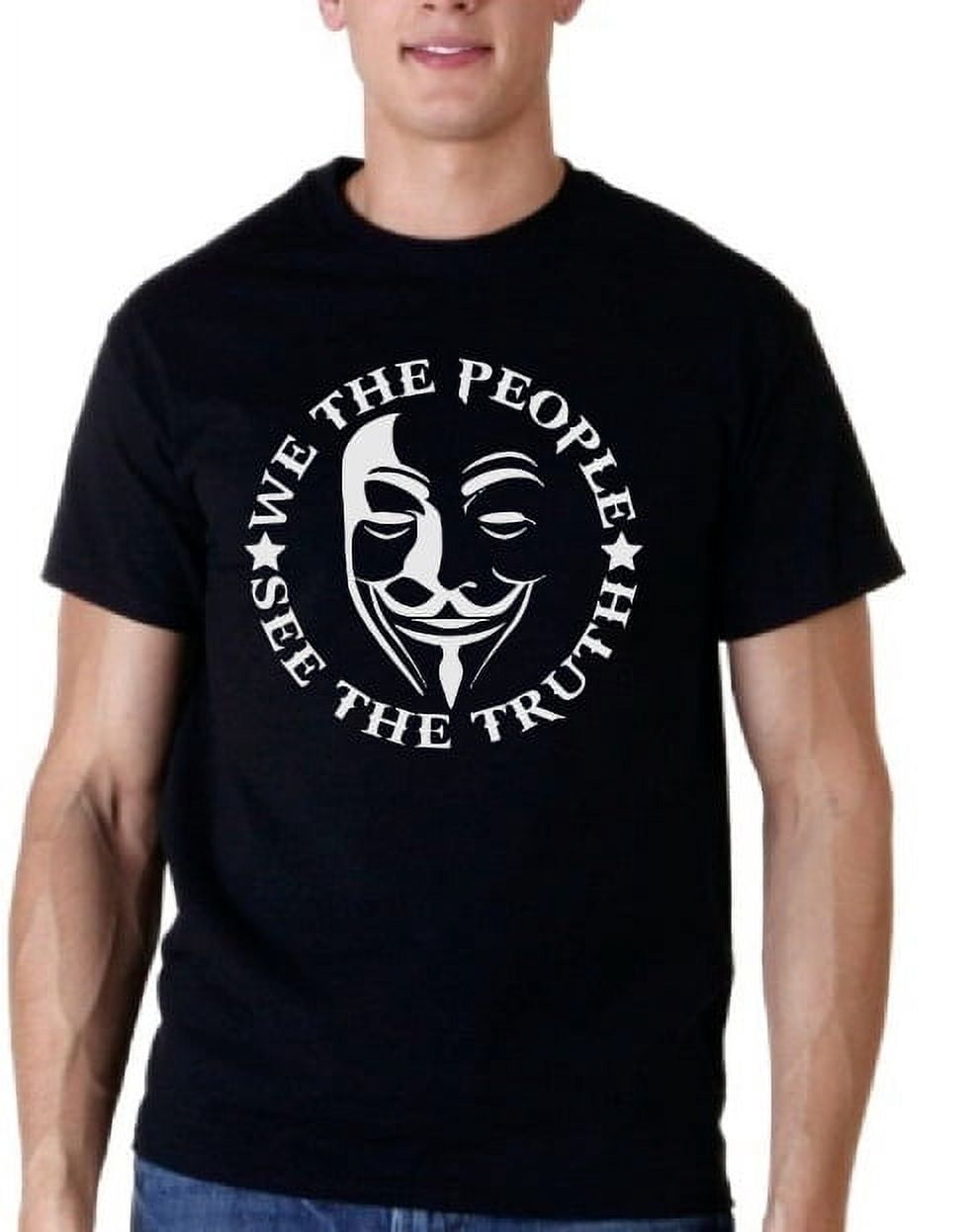 We the people Anonymous Guy Fawkes T shirt tee - Walmart.com