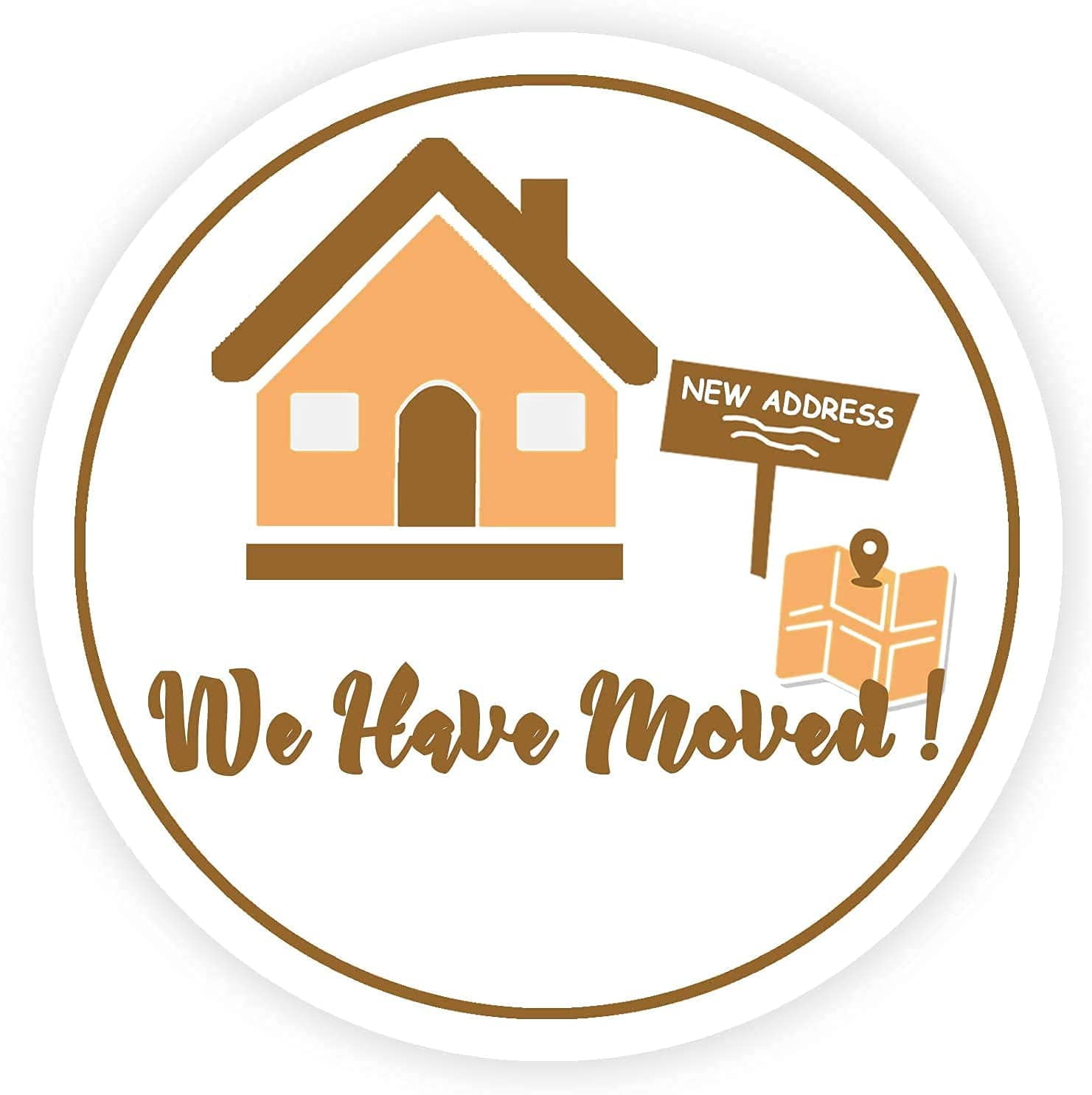 We've moved labels, self-adhesive new address envelope seals, 1.5-inch ...