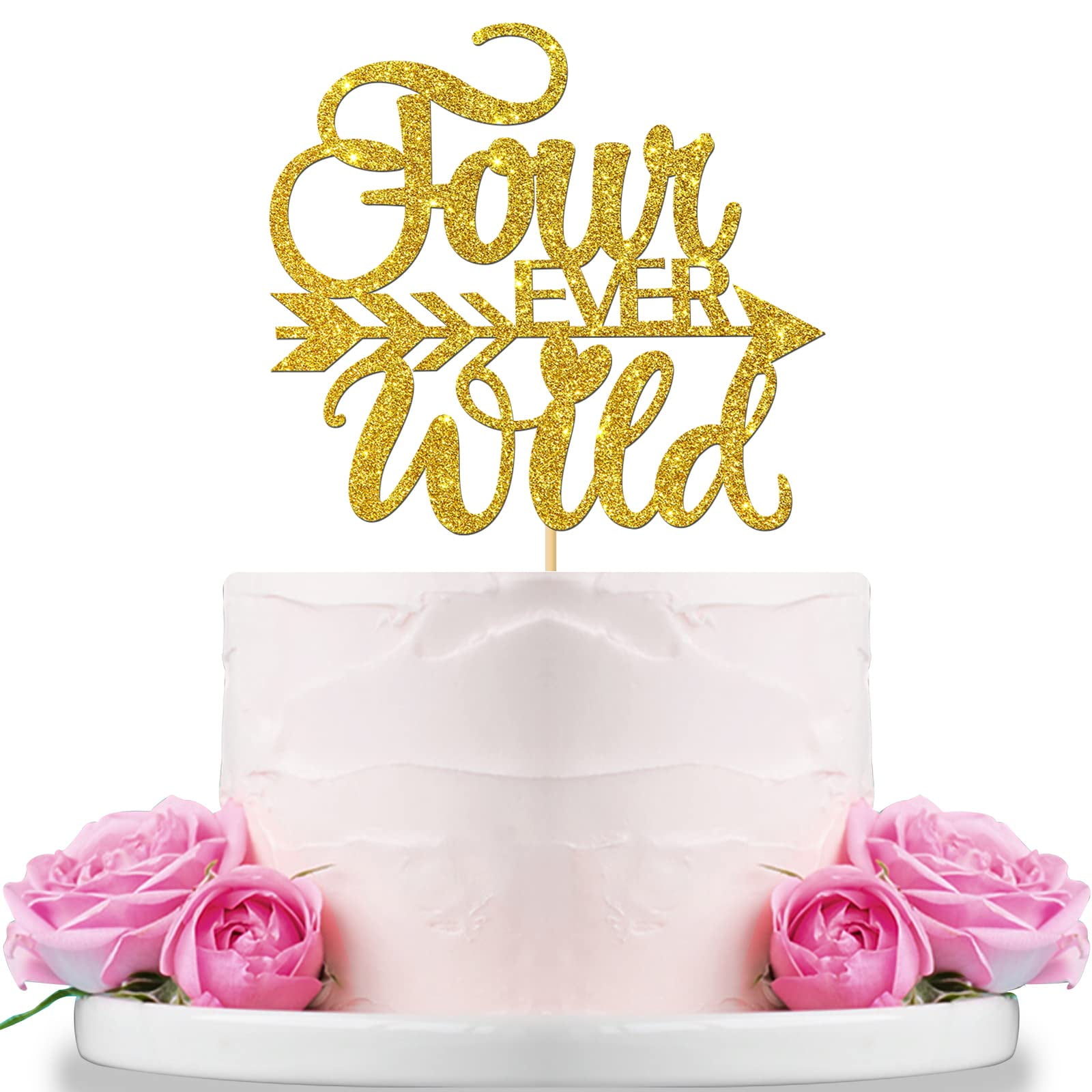 WeBenison Four EverTRDN Wild Cake Topper - Children 4th Birthday Cake ...